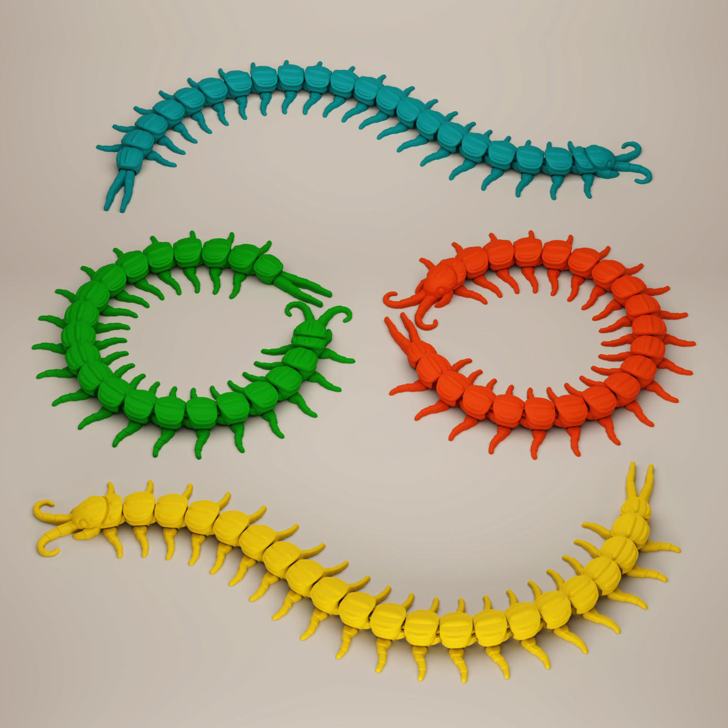 STL file ARTICULATED CENTIPEDE 🐛 ・3D print object to download・Cults