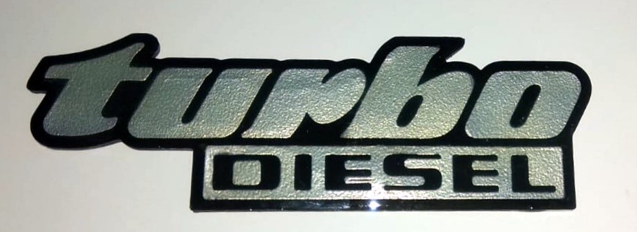 STL file Turbo Diesel badge in separate pieces 📛 ・3D print design to ...