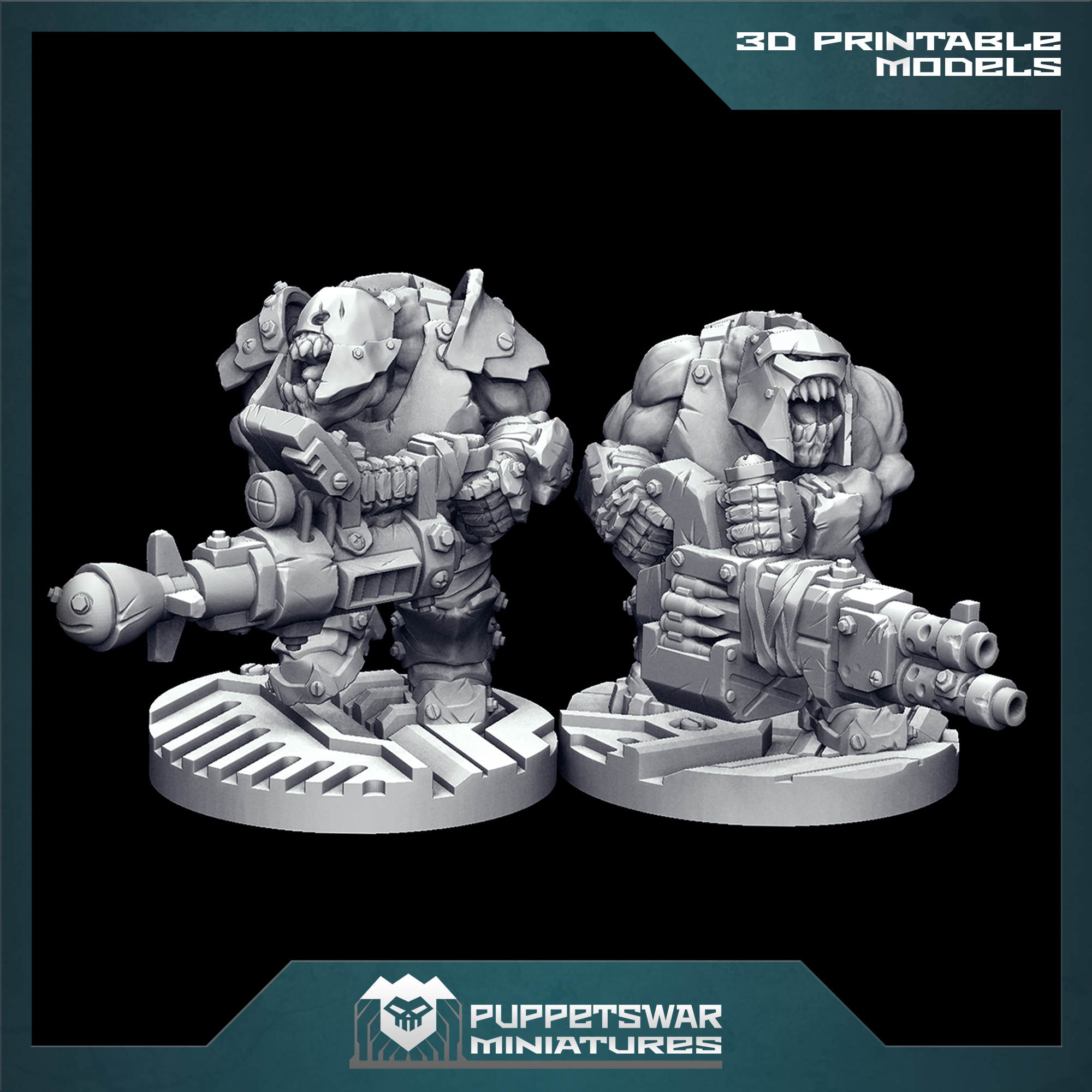 🎲 Orc Heavy Gunners・ 3D File for 3D printing・Cults