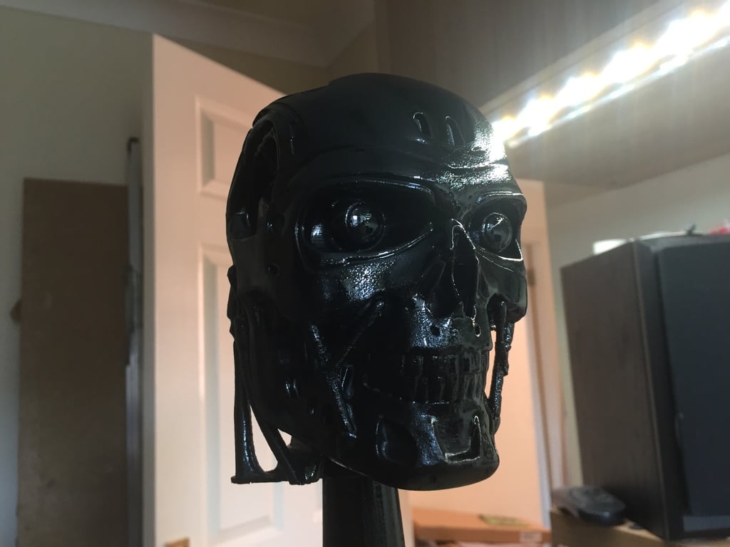 3D printable Terminator Skull with CPU Core housing and Plug (Hi res ...