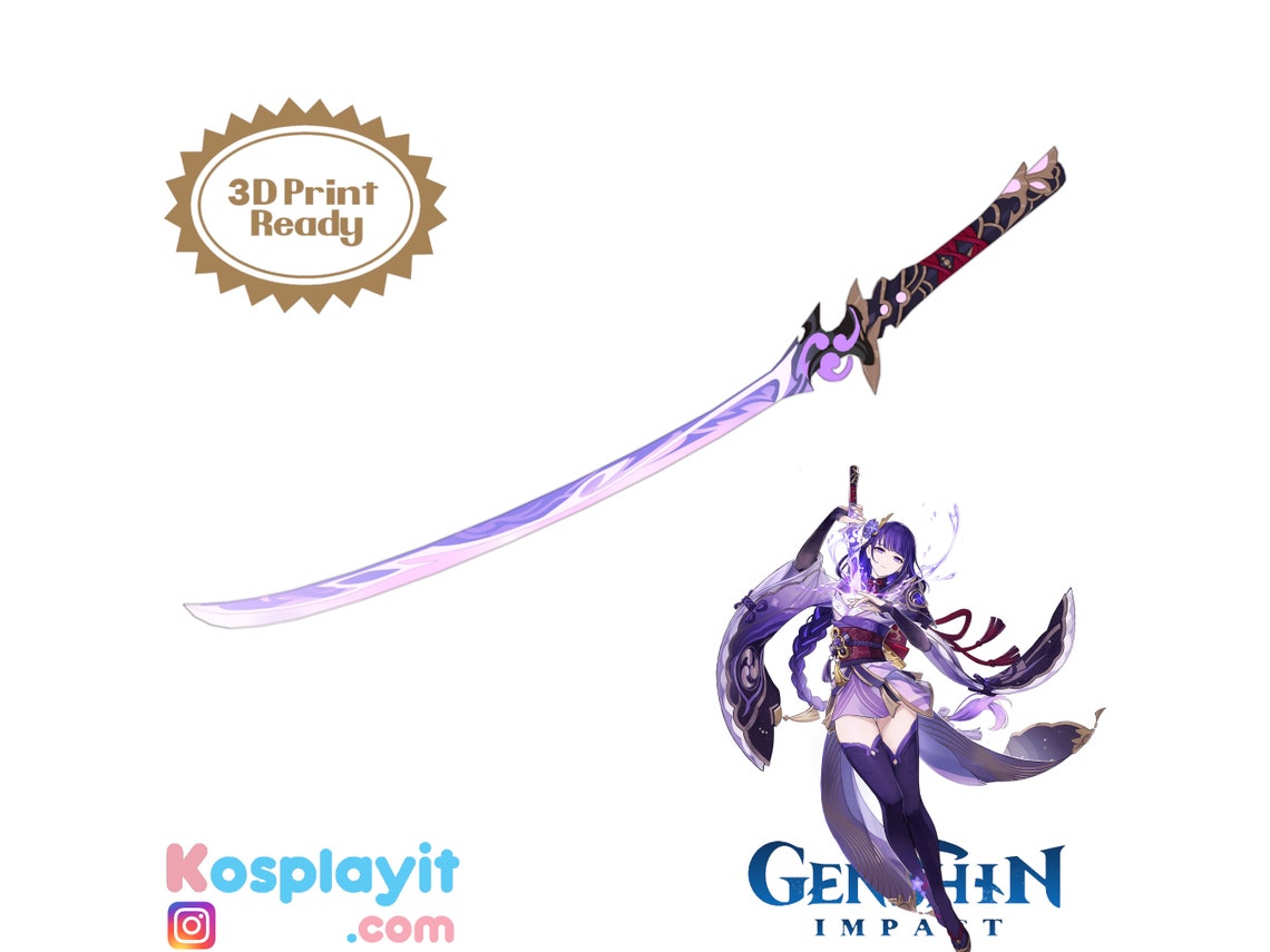 🗡️ Genshin Impact - Raiden Shogun Katana - Digital 3D Model Files ...