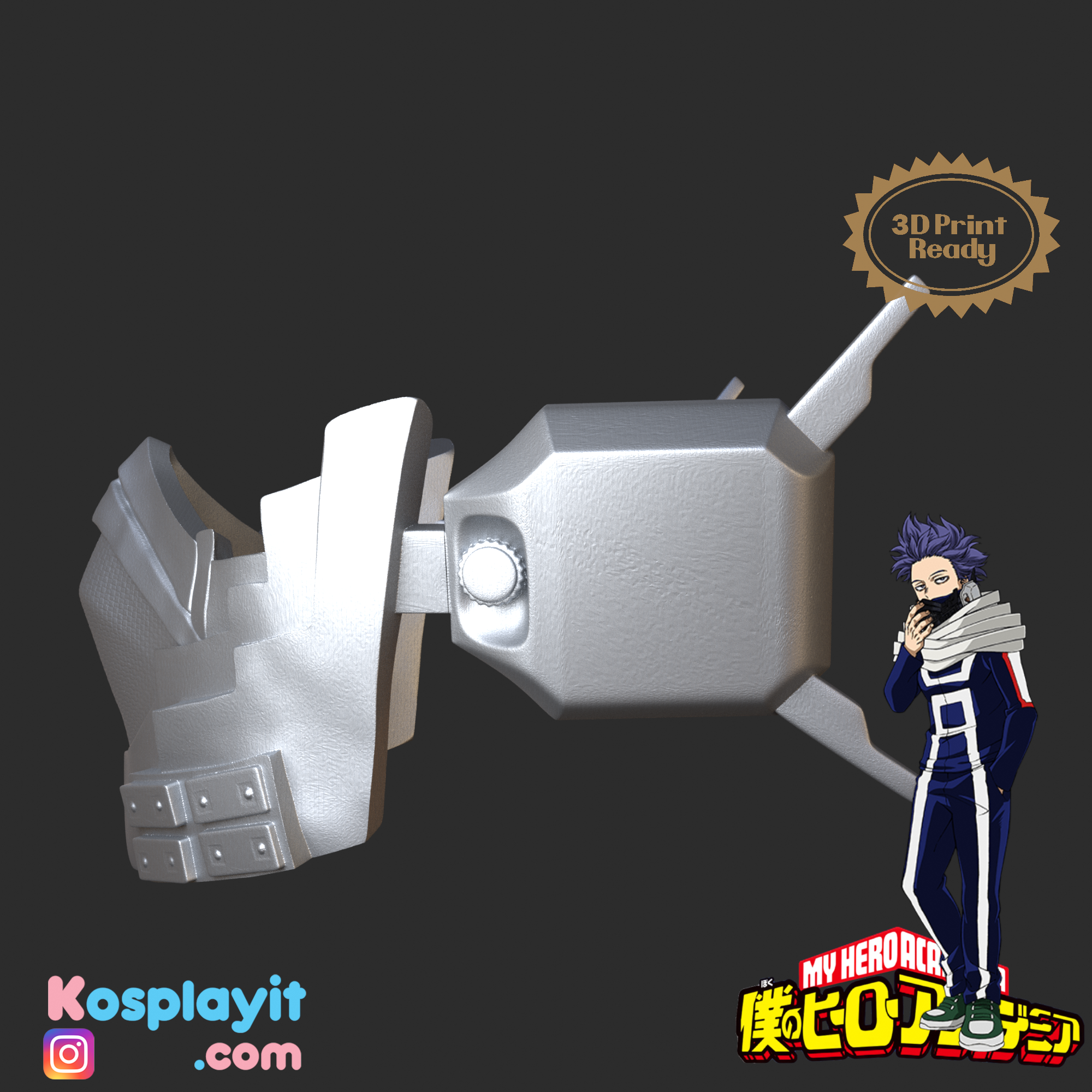 📁 Hitoshi Shinso Mask 3D Model Digital file - My Hero Academia Cosplay ...