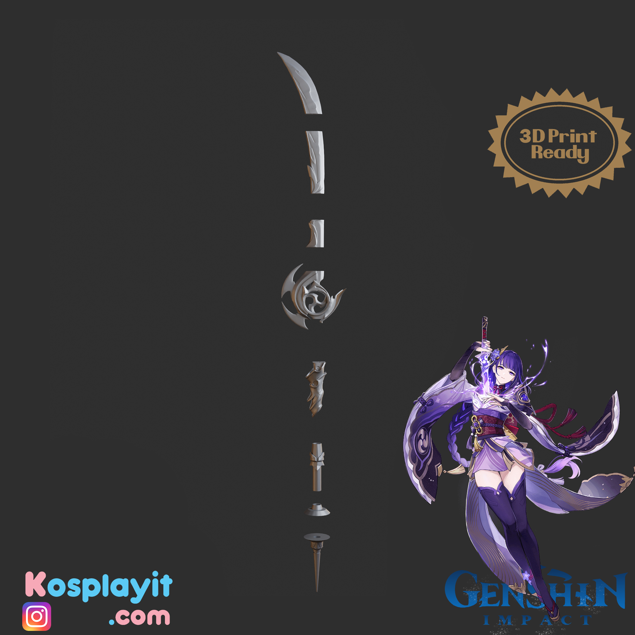 🌩️ Genshin Impact - Engulfing Lightning - Digital 3D Model Files - Baal ...