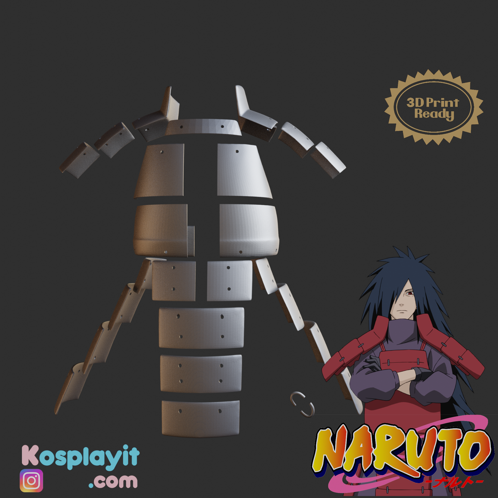 📁 Madara Uchiha Armor 3D Model Digital File - Naruto Shippuden Cosplay ...