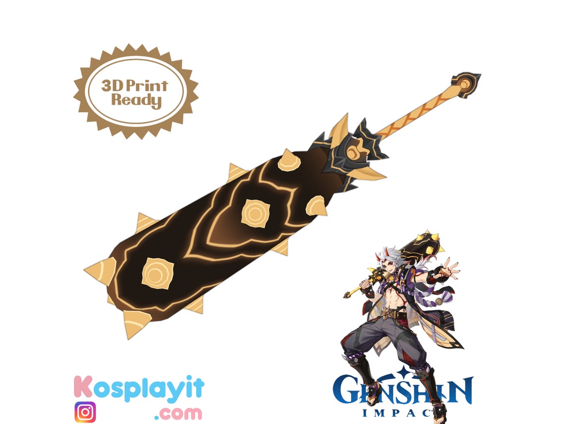 STL file Genshin Impact - Arataki Itto Mace - Digital 3D Model Files ...