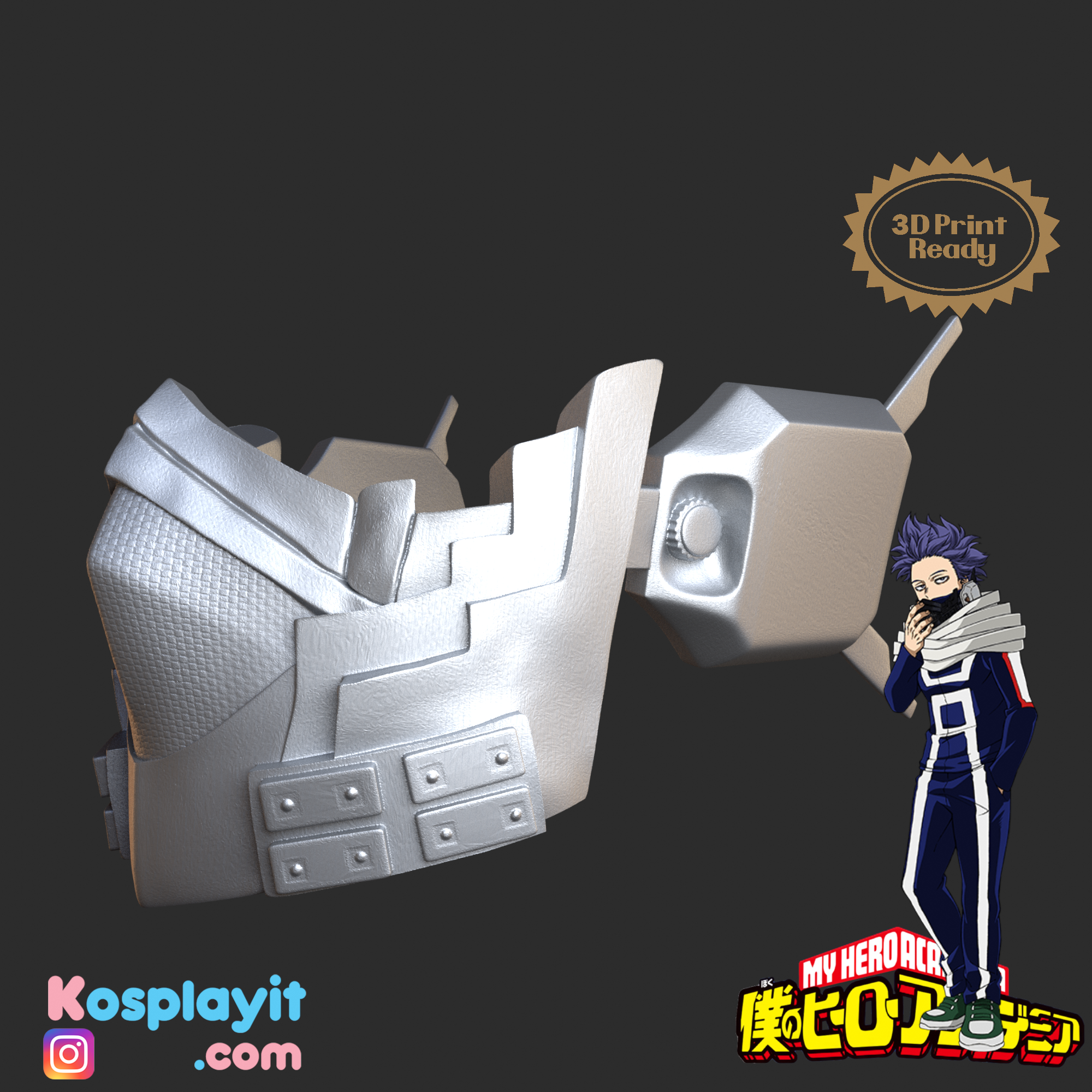 📁 Hitoshi Shinso Mask 3D Model Digital file - My Hero Academia Cosplay ...