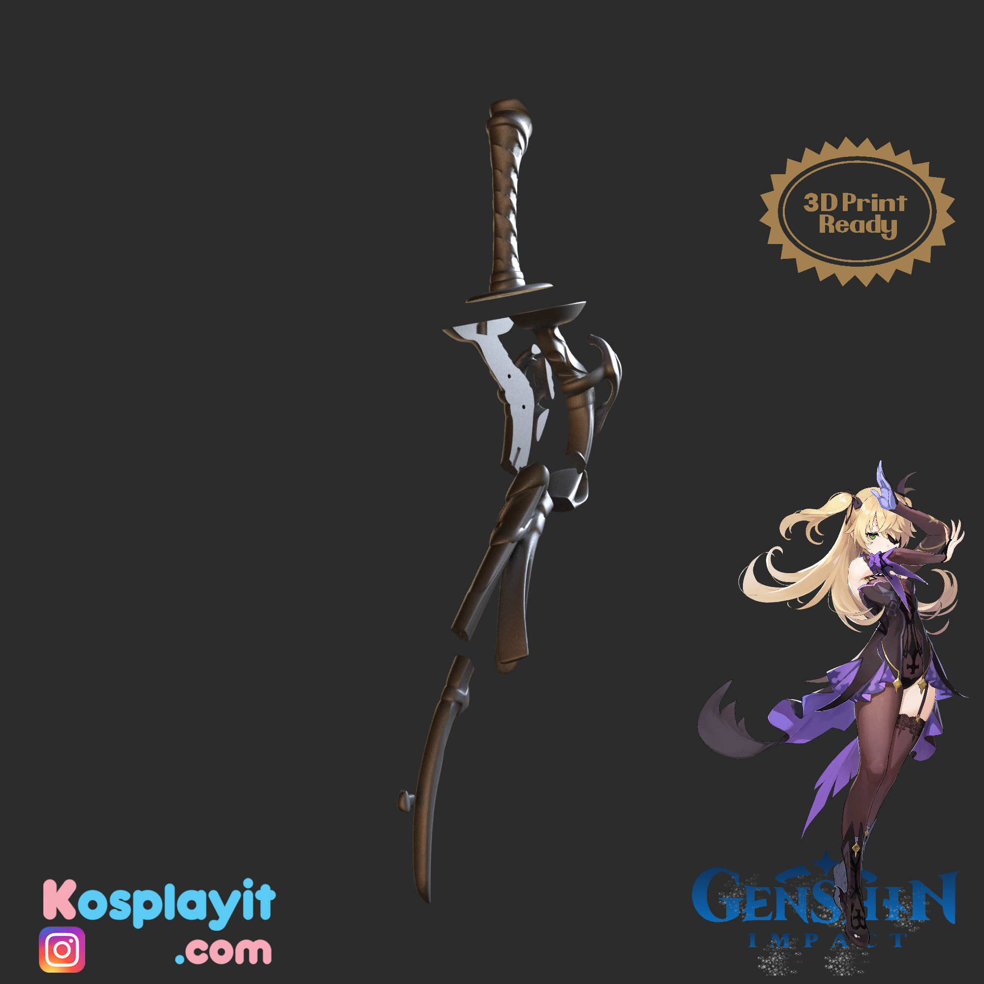 🏹 Genshin Impact - Hamayumi - Digital 3D Model Files - Fischl Cosplay ...