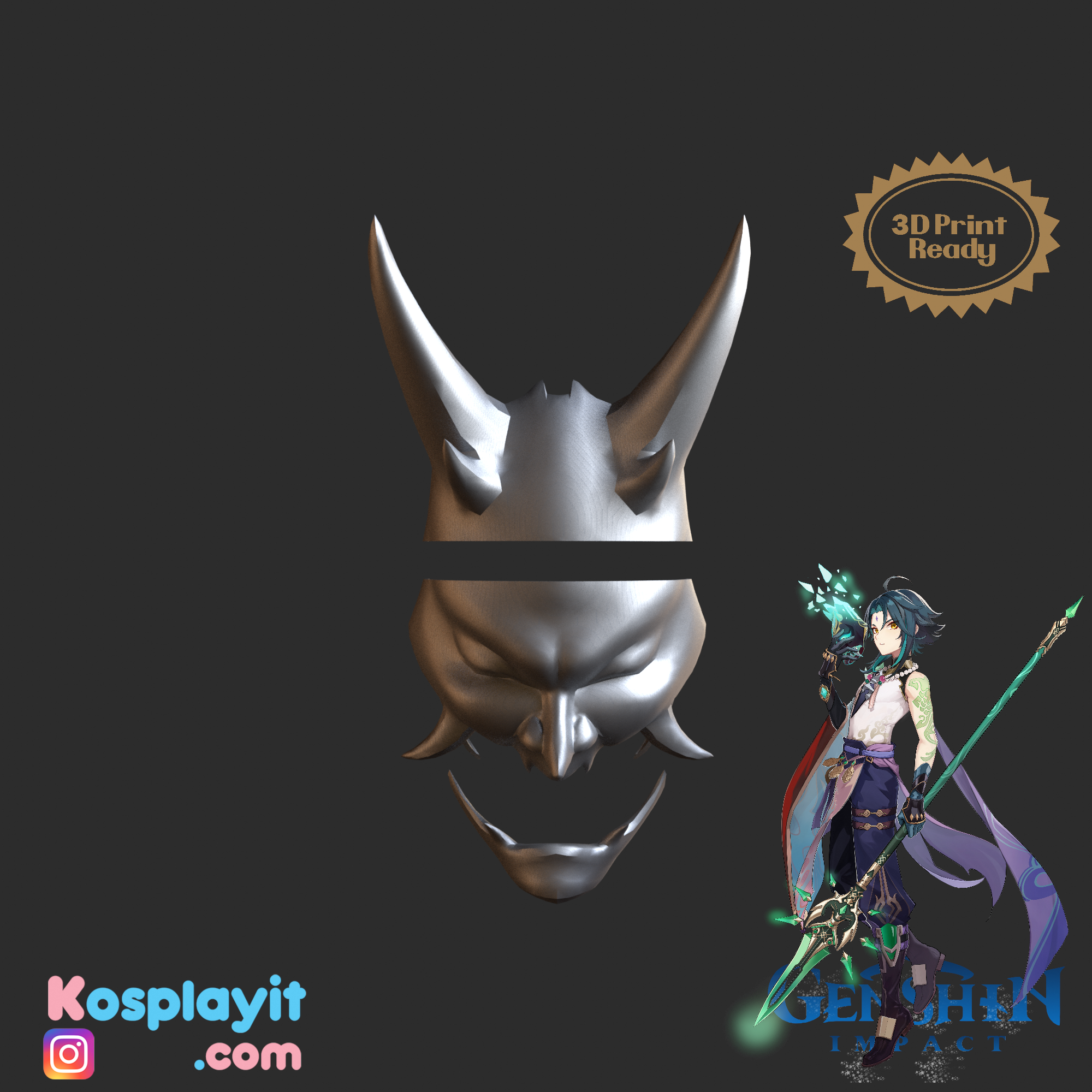 🎲 Genshin Impact - Xiao Demon Mask - Digital 3D Model - Xiao Cosplay ...