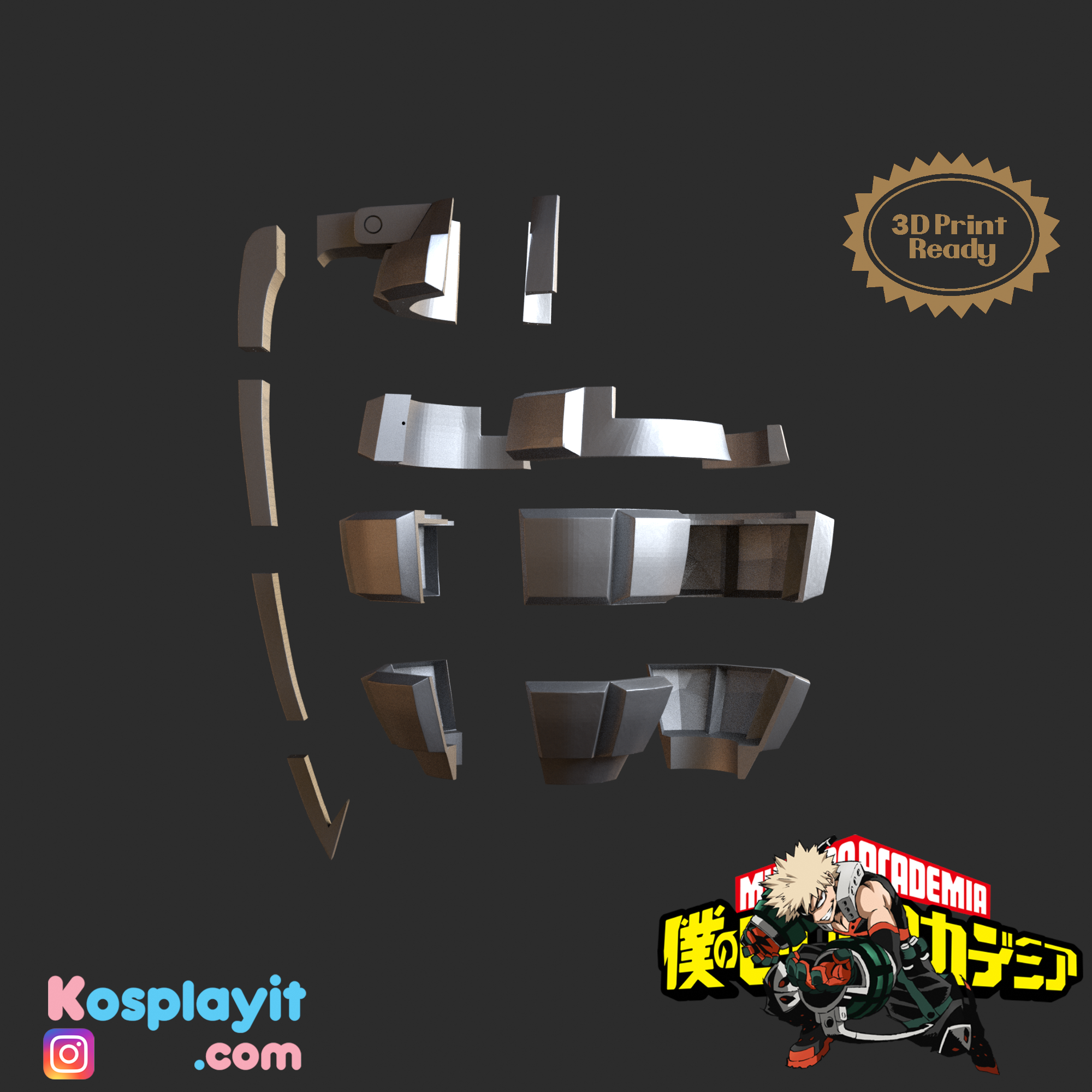 📁 Bakugou Grenade Gauntlets 3D Model Digital file - My Hero Academia ...