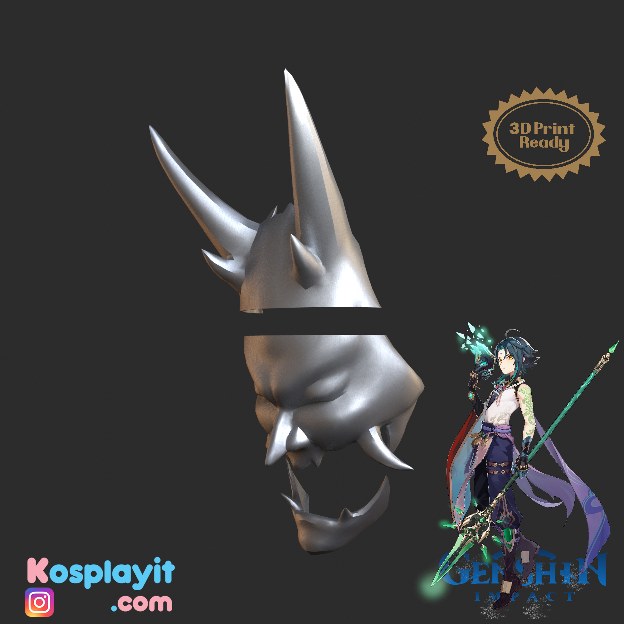 🎲 Genshin Impact - Xiao Demon Mask - Digital 3D Model - Xiao Cosplay ...