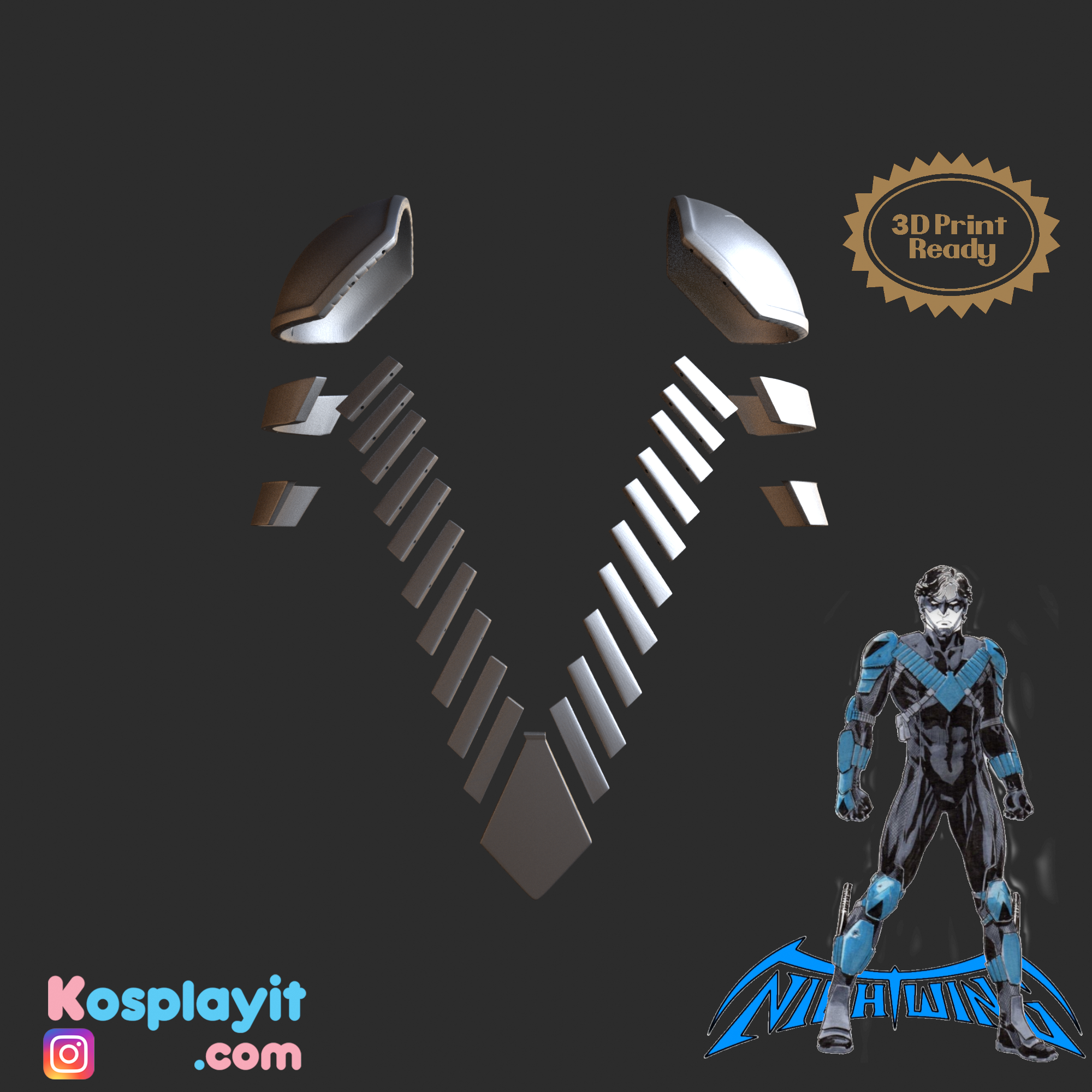 📁 Nightwing Armor 3D Model Digital File - Nightwing Cosplay - Future ...