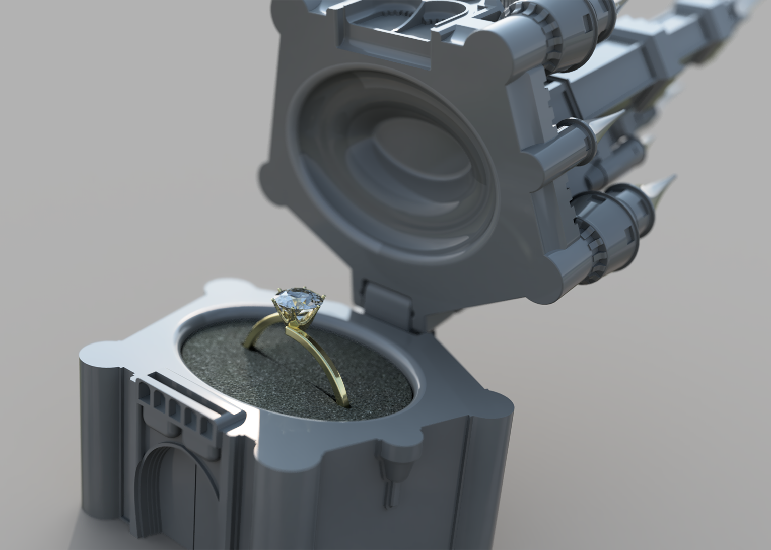 🏰 DISNEY STYLE CASTLE - RING BOX・ STL File for ・Cults