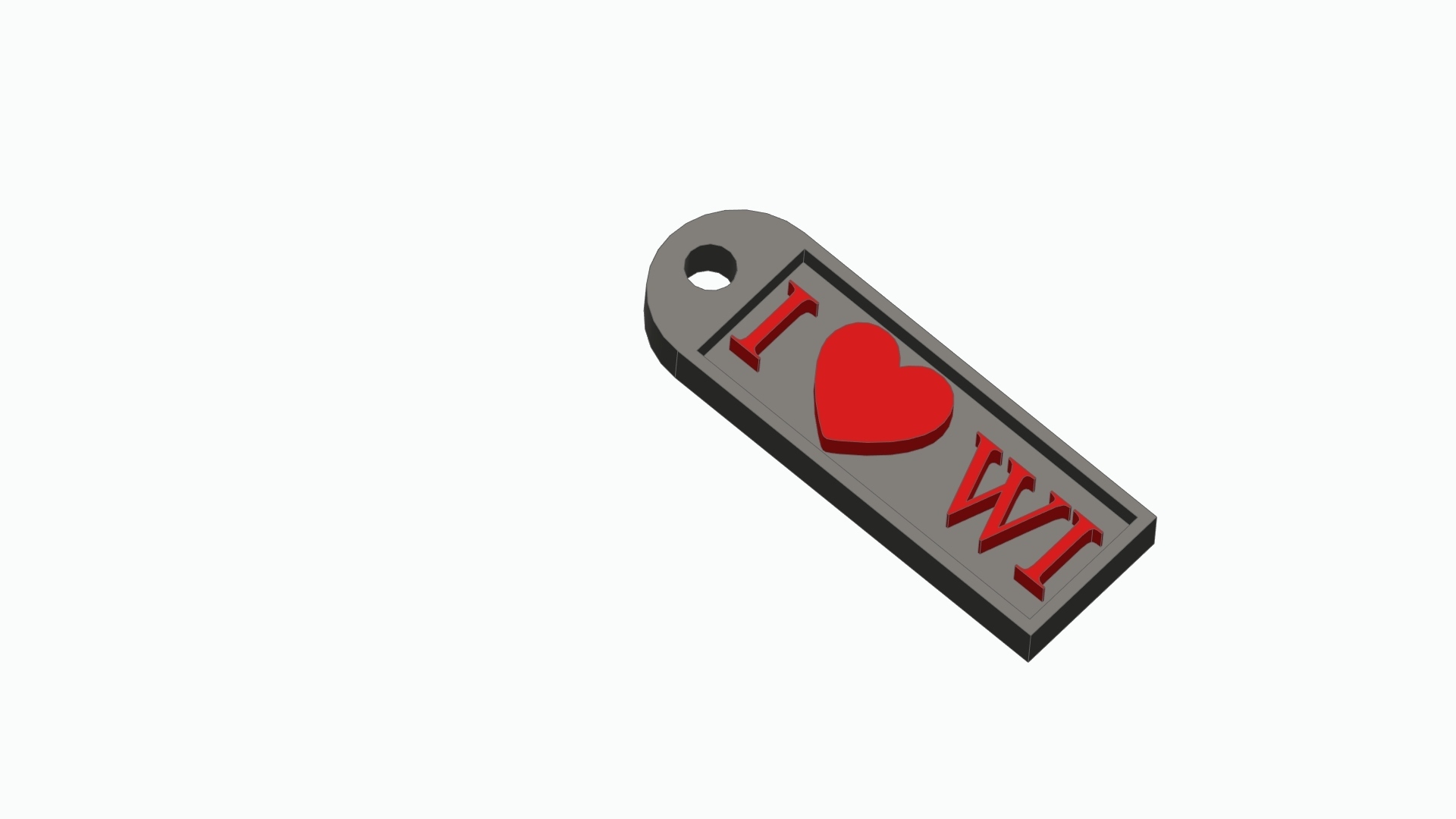 ️‍🔥 I Love Wisconsin Keychain・ 3D File for 3D printing・Cults
