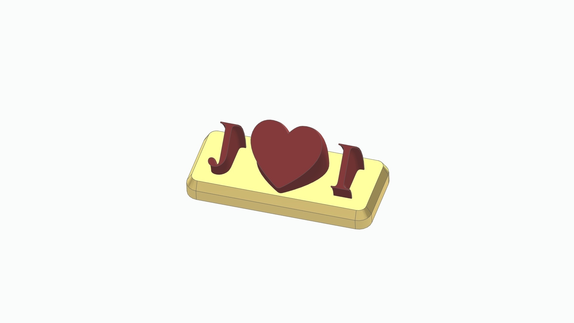 J♥I Lovely Table Tag・ 3D File for 3D printing・Cults