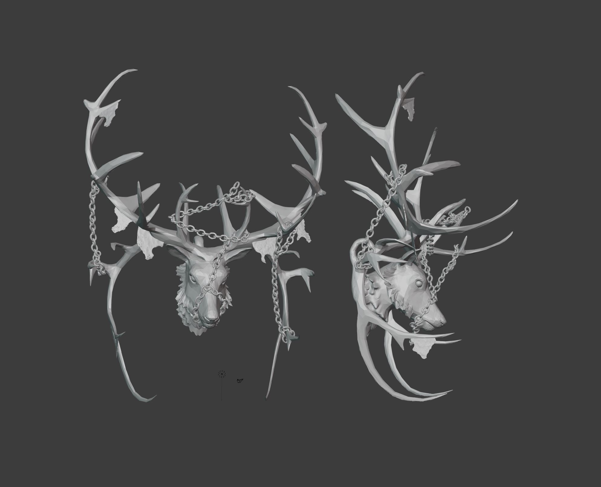 arquivo STL Eikthyr Deer Boss Trophy Head with Hook Inspired by Valheim ...