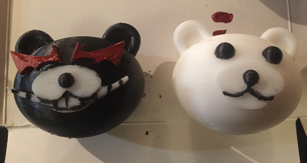 🎭 Junko Enoshima's Monokuma Hairpins・Free STL File for ・Cults
