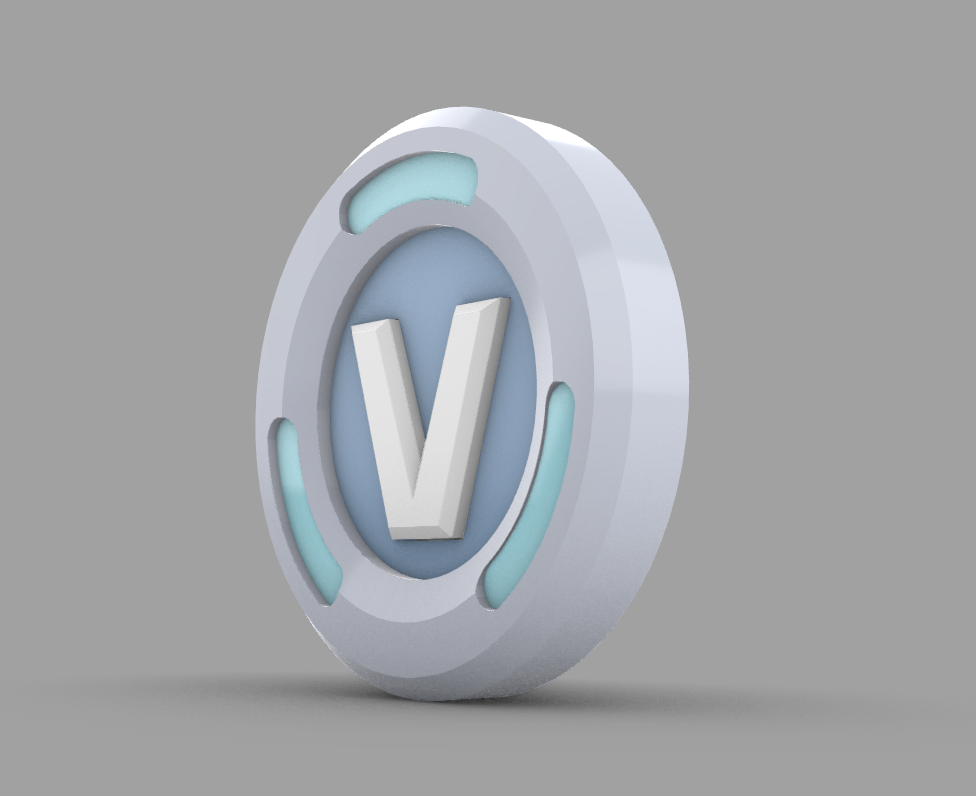 🪙 Fortnite V-Bucks(Life size)・Free STL File for ・Cults