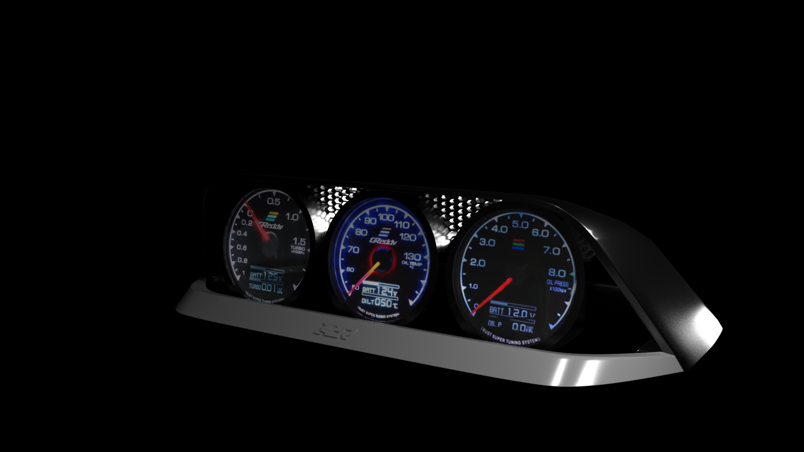 STL file Universal triple case Gauges 3*62-60-52mm 💨 ・3D printer model ...