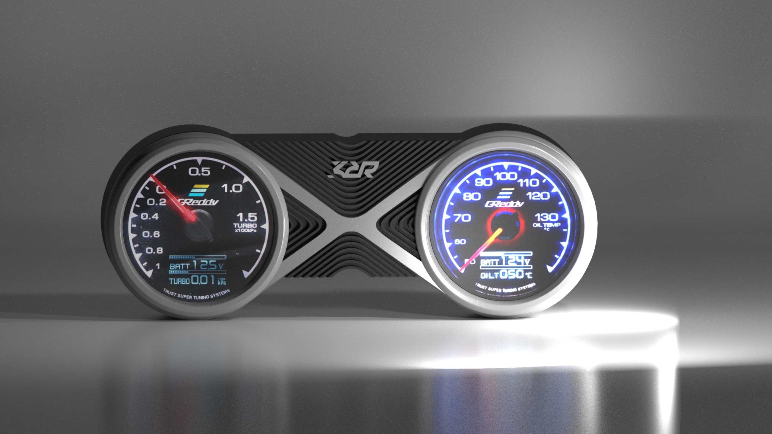 🚗 UNIVERSAL CASE DUAL GAUGES 2*62-60-52MM・ STL File for ・Cults