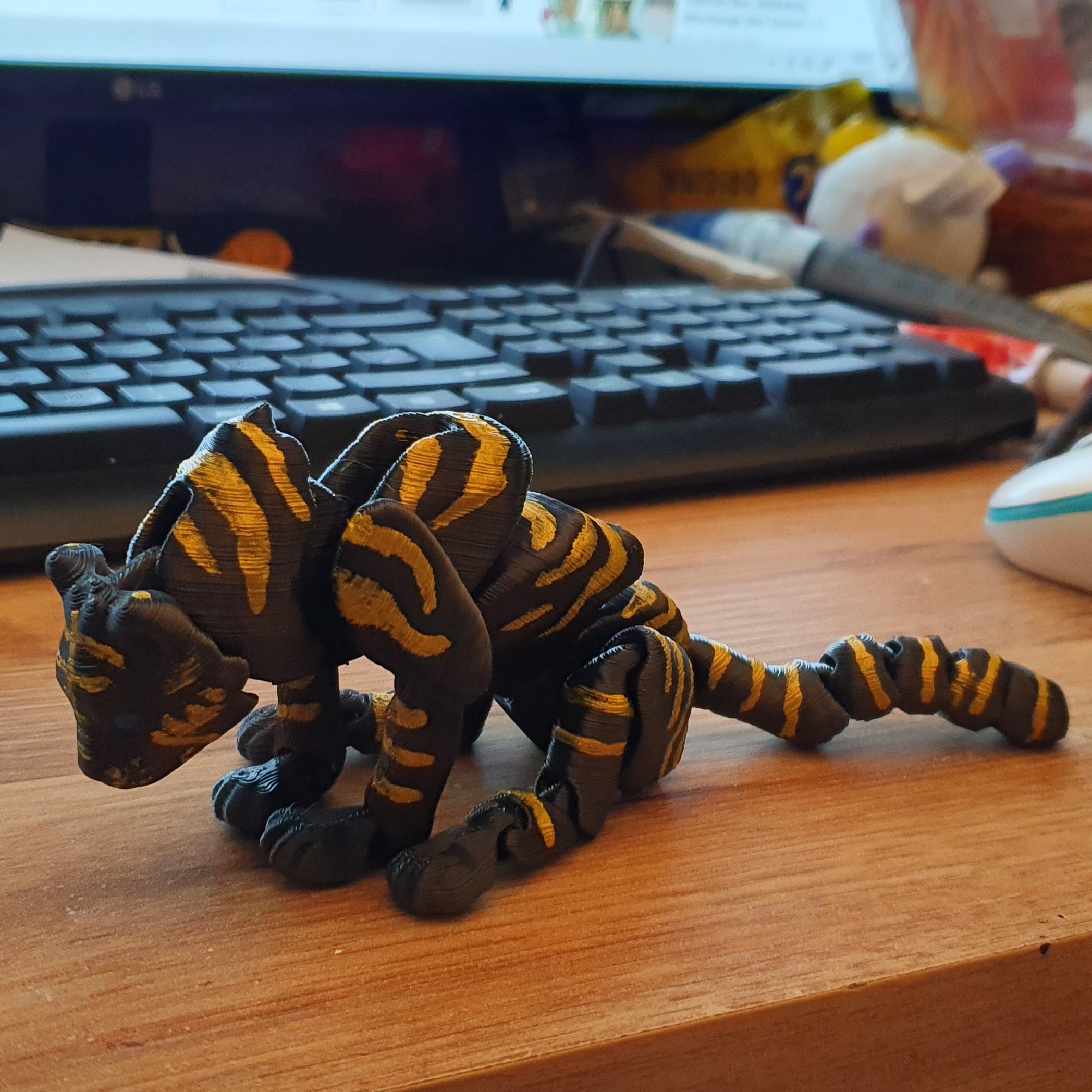 3D print v1 Tiger - Flexi Articulated Animal (print in place, no ...