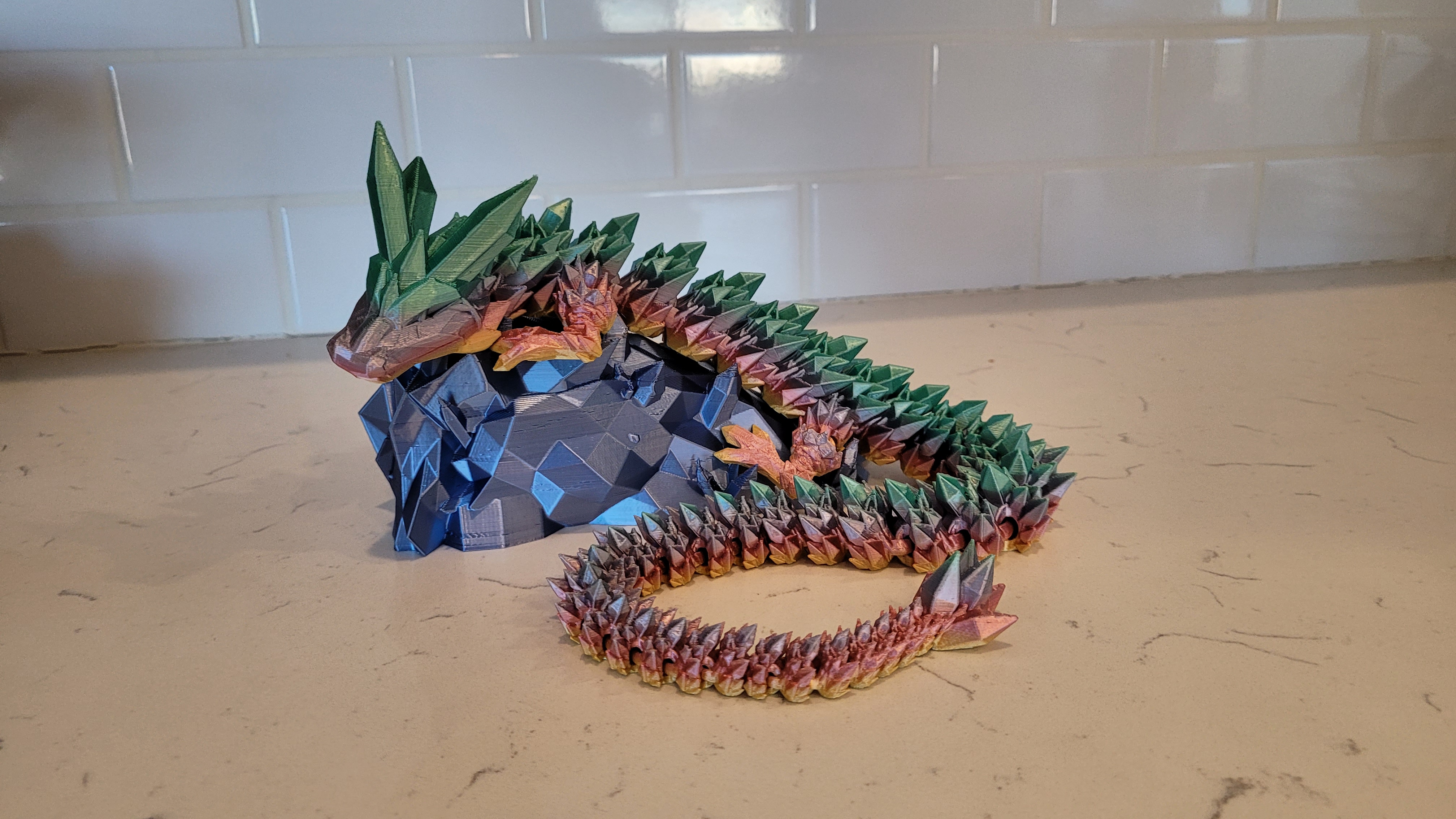 🐉 Articulated Dragon Display Stand - Crystal Design・ STL File for ・Cults