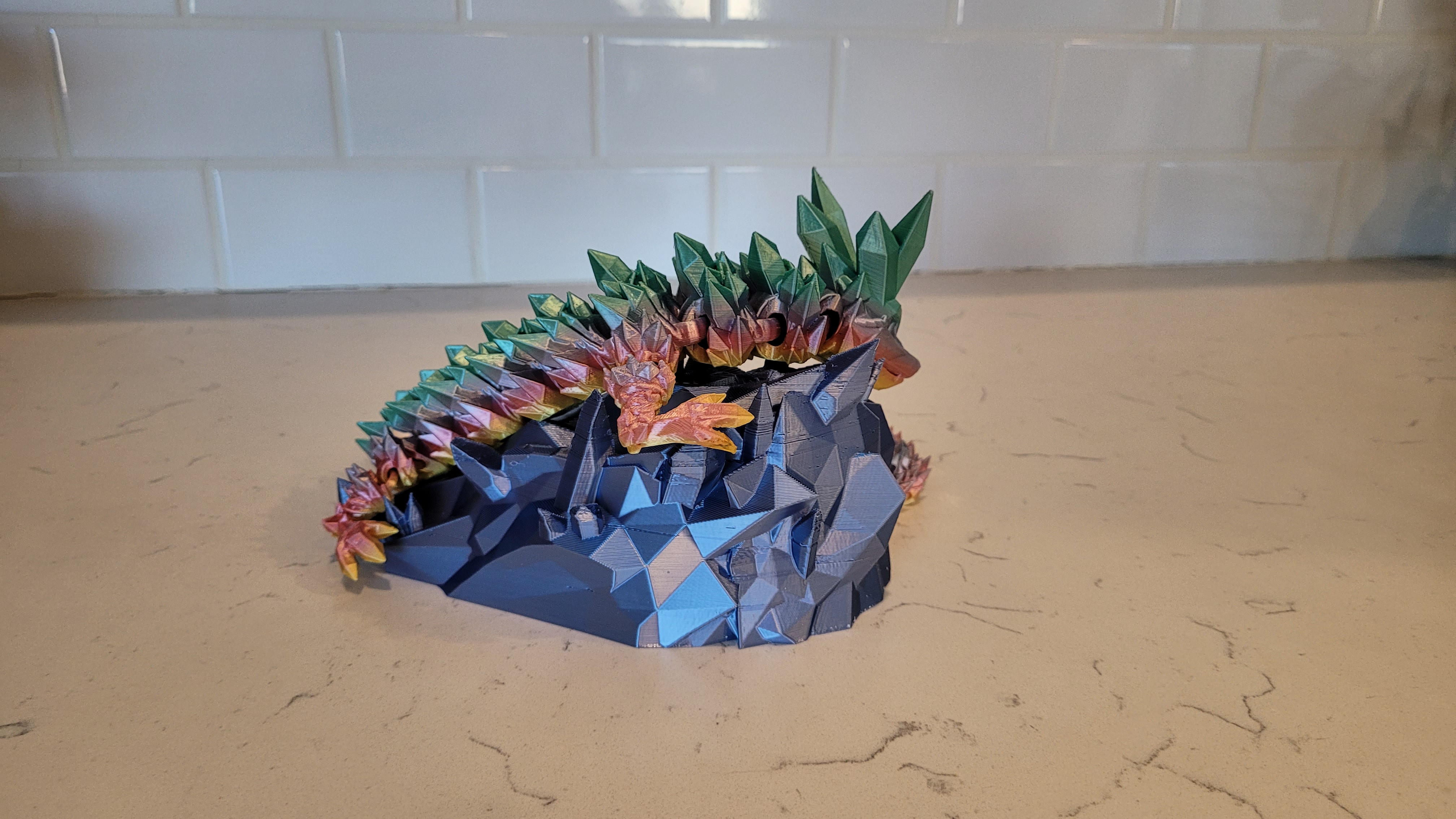 🐉 Articulated Dragon Display Stand - Crystal Design・ STL File for ・Cults