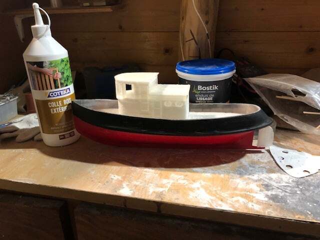 3D printable Barge with Tugboat・Cults