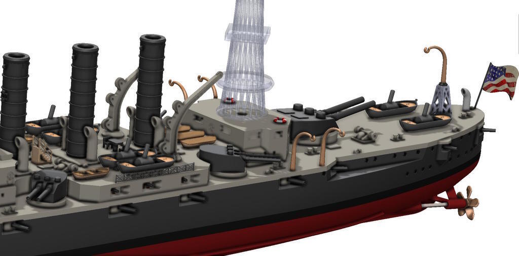 🎨 USS Connecticut BB-18 Battleship・Free 3D File for ・Cults