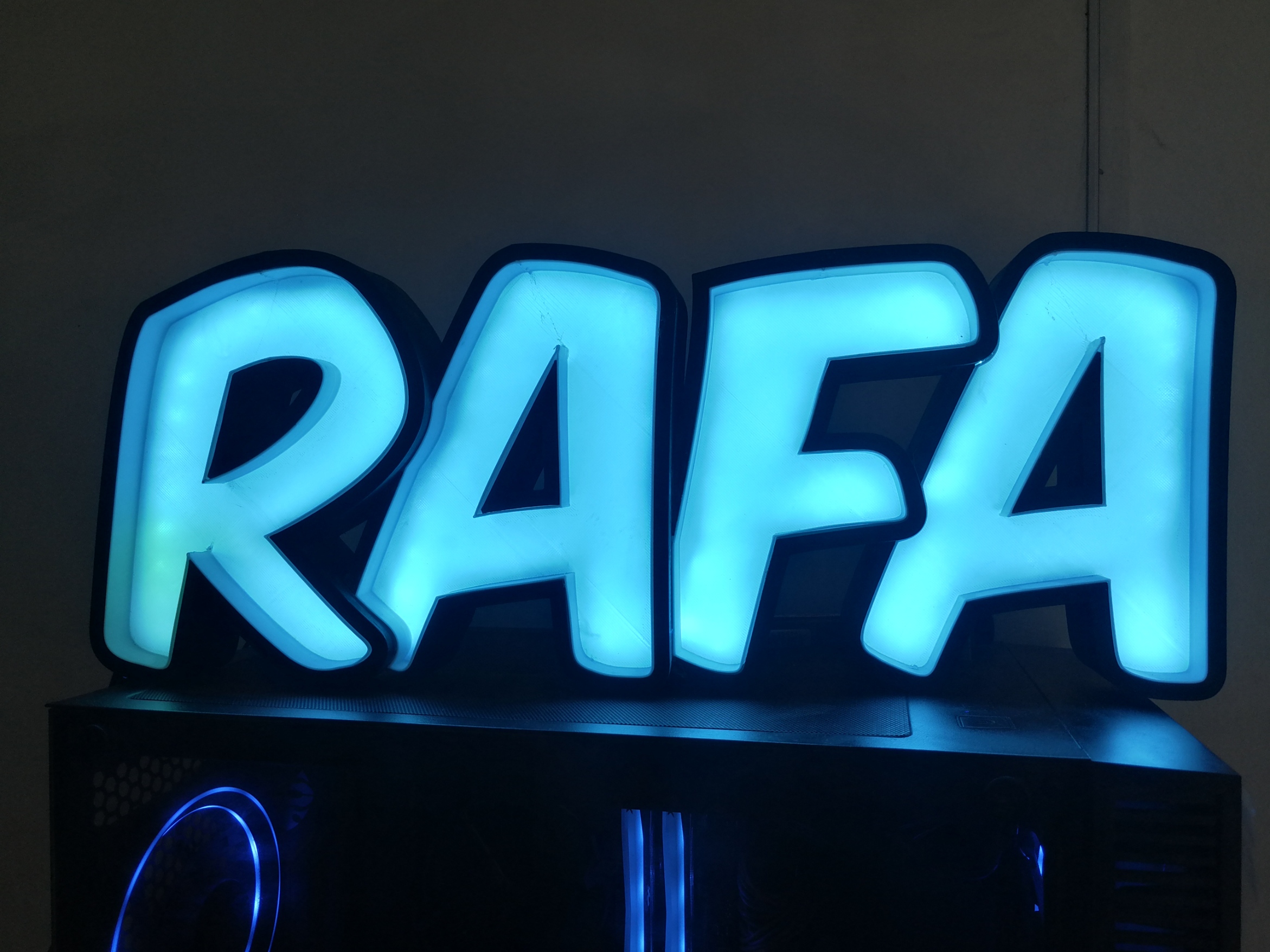 👽 Cartel Led Nombre Rafael Rafa・Archivo STL para ・Cults