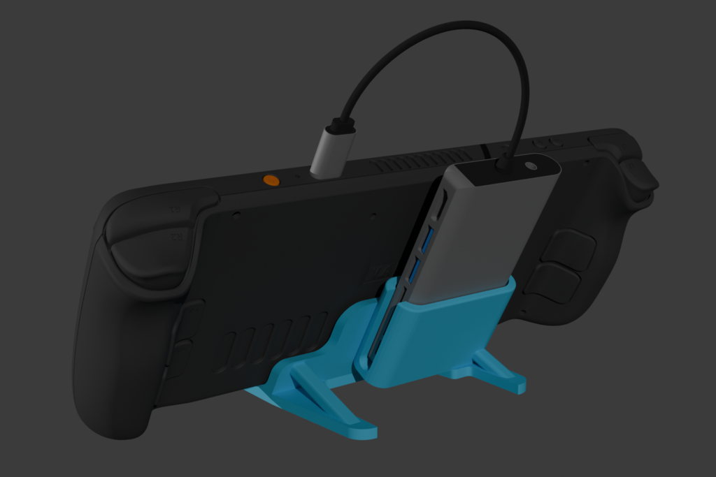 😤 Stand for Steam Deck + Unitek Hub・Free 3D File for ・Cults