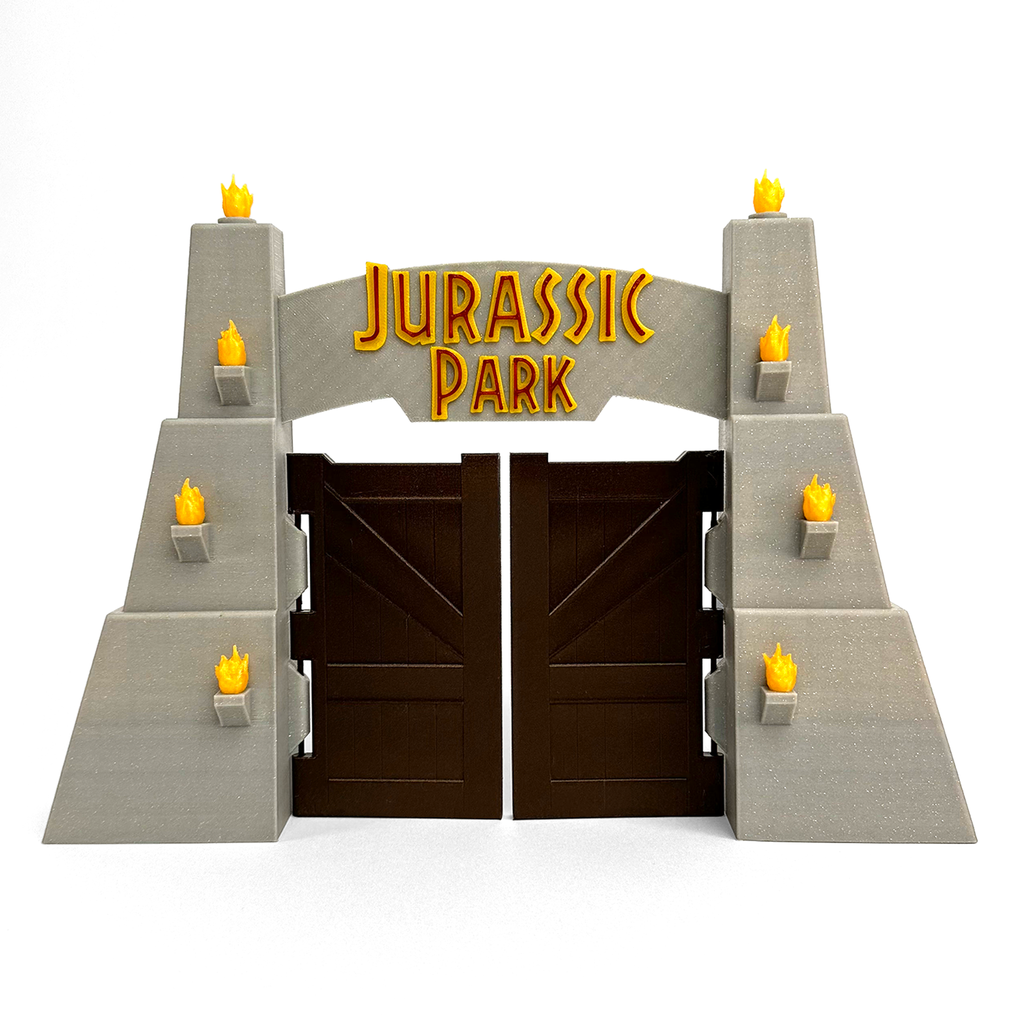 🎭 Jurassic Park Gates・Free STL File for ・Cults