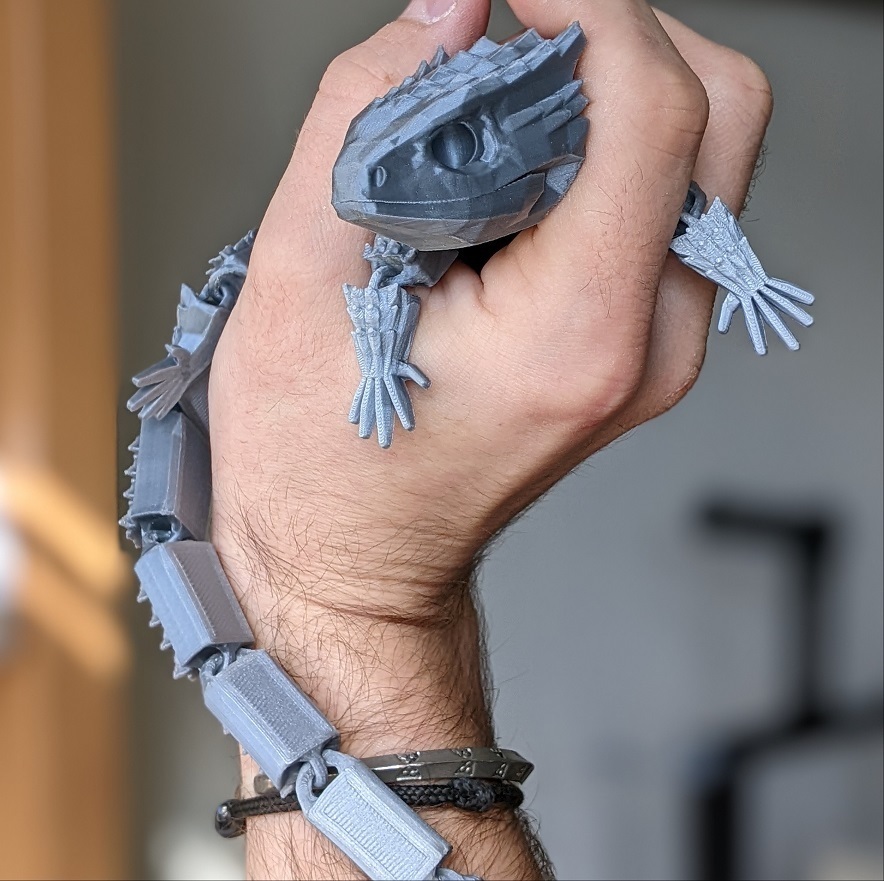 🐊 Red-Eyed Crocodile Skink - Articulated・Free 3D File for ・Cults