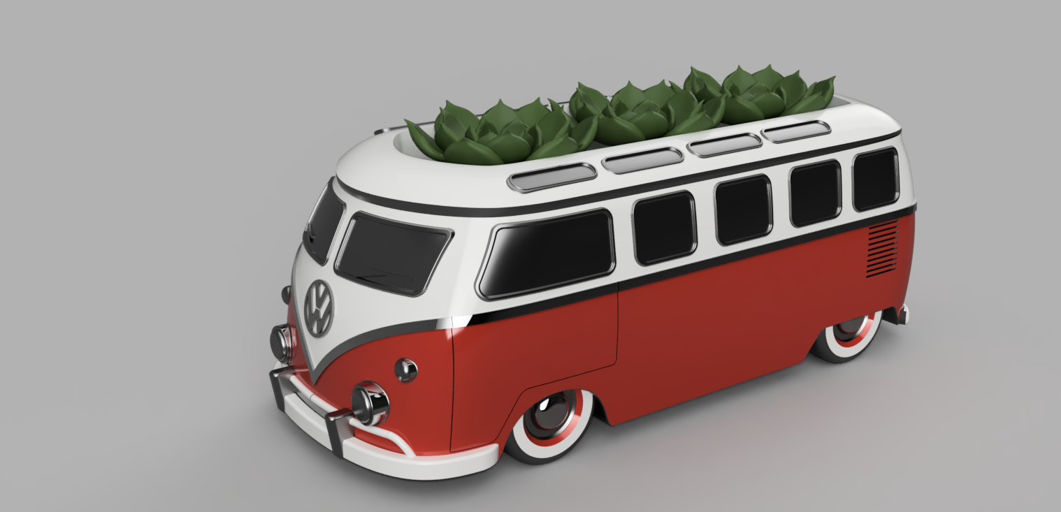 OBJ file volkswagen bus car pot 🚗 ・3D printing template to download・Cults