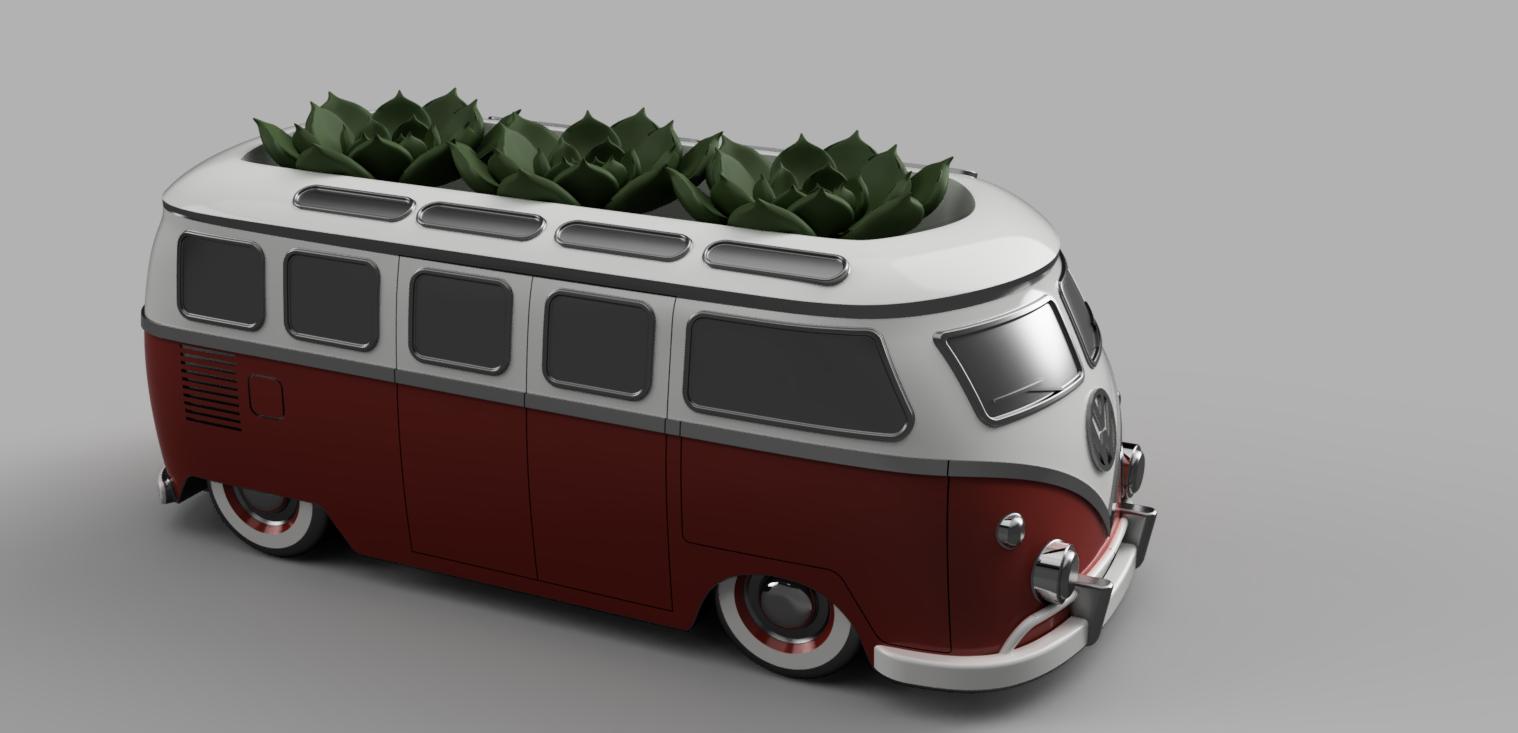 OBJ file volkswagen bus car pot 🚗 ・3D printing template to download・Cults