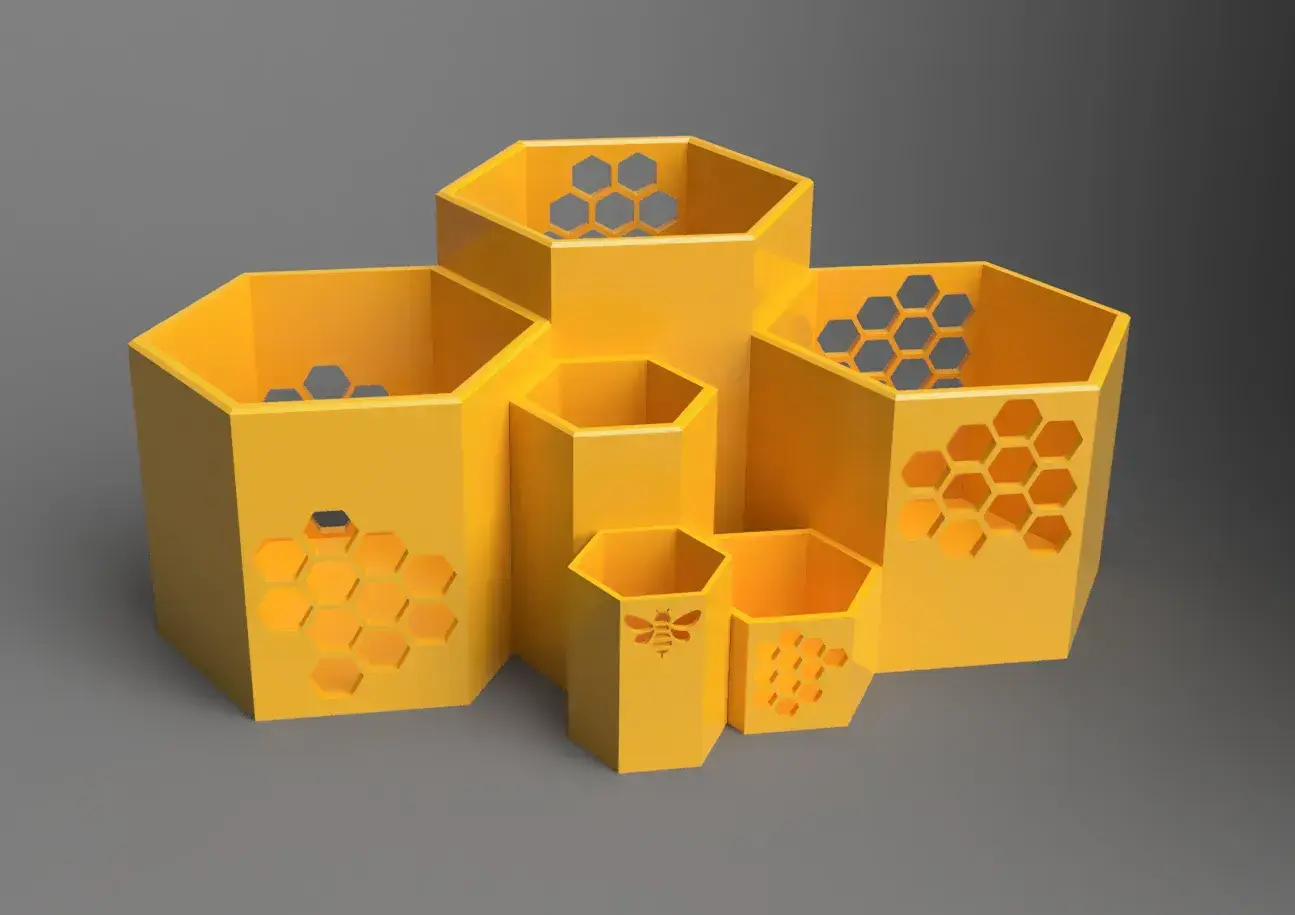 Free 3D file Honeycomb Desktop Storage 🏢 ・3D printer model to download ...