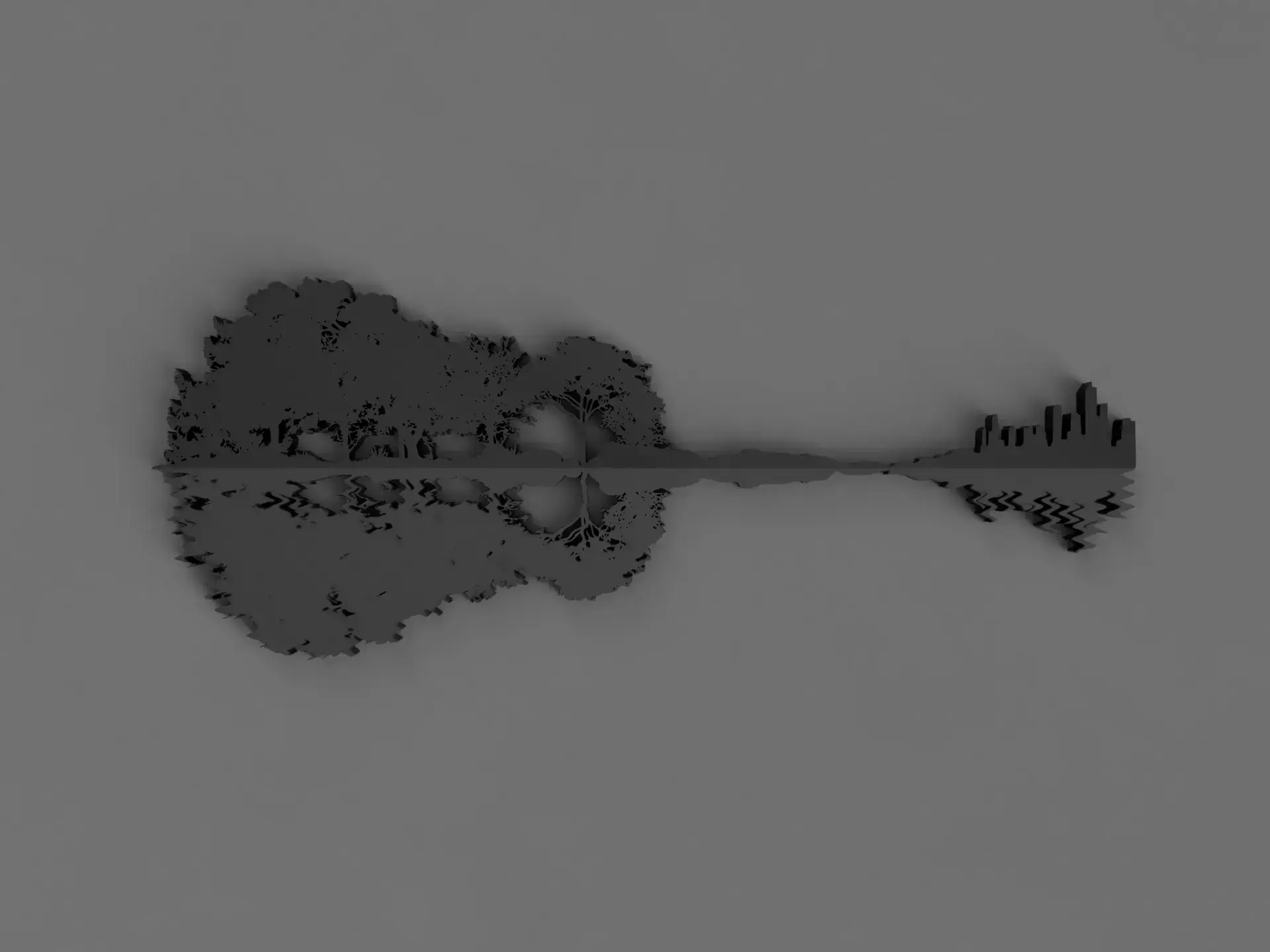 Free 3D file 2D Wall Art Guitar Nature City 🎨 ・3D printable model to ...