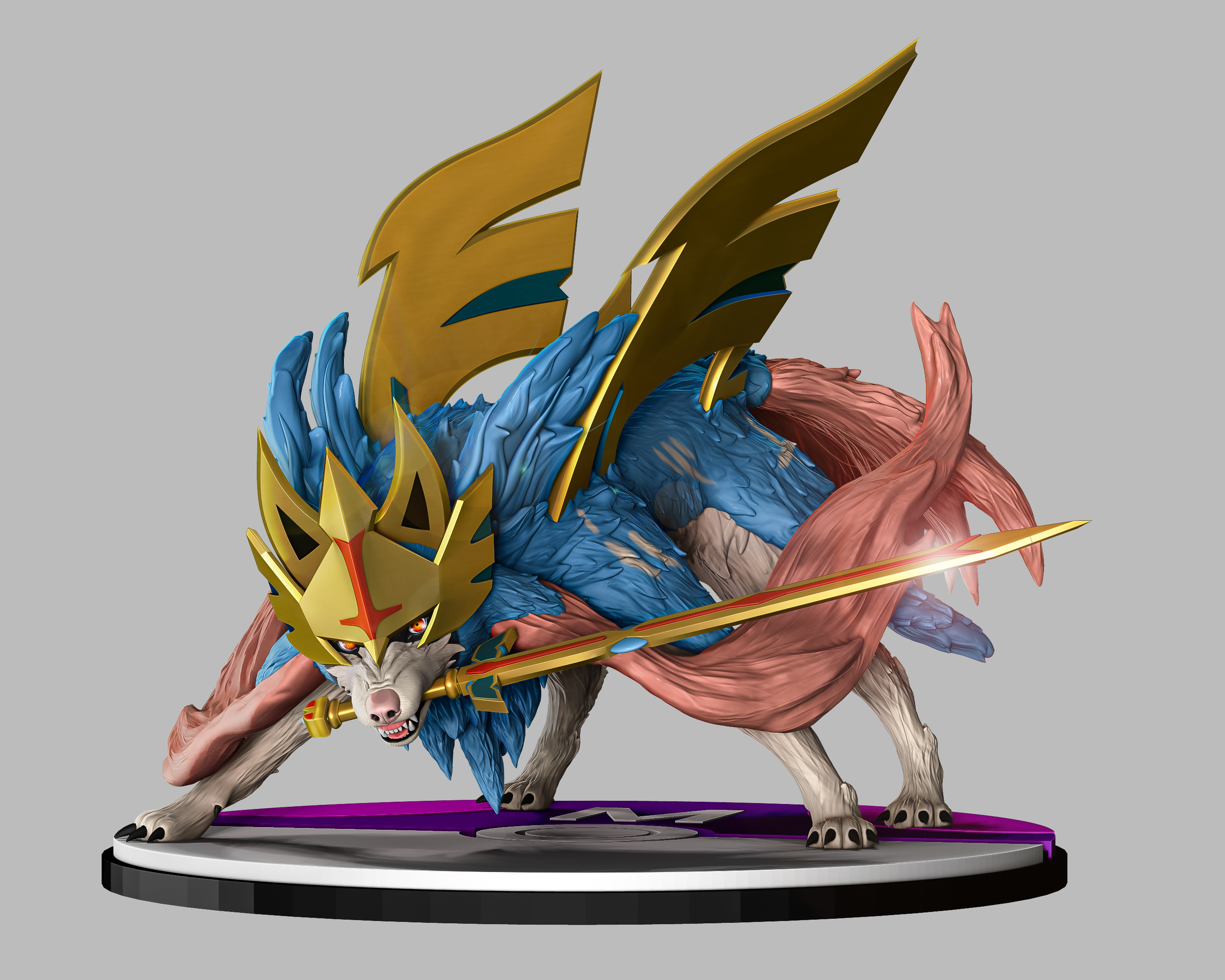 🐉 Zacian pokemon sword・ STL File for ・Cults