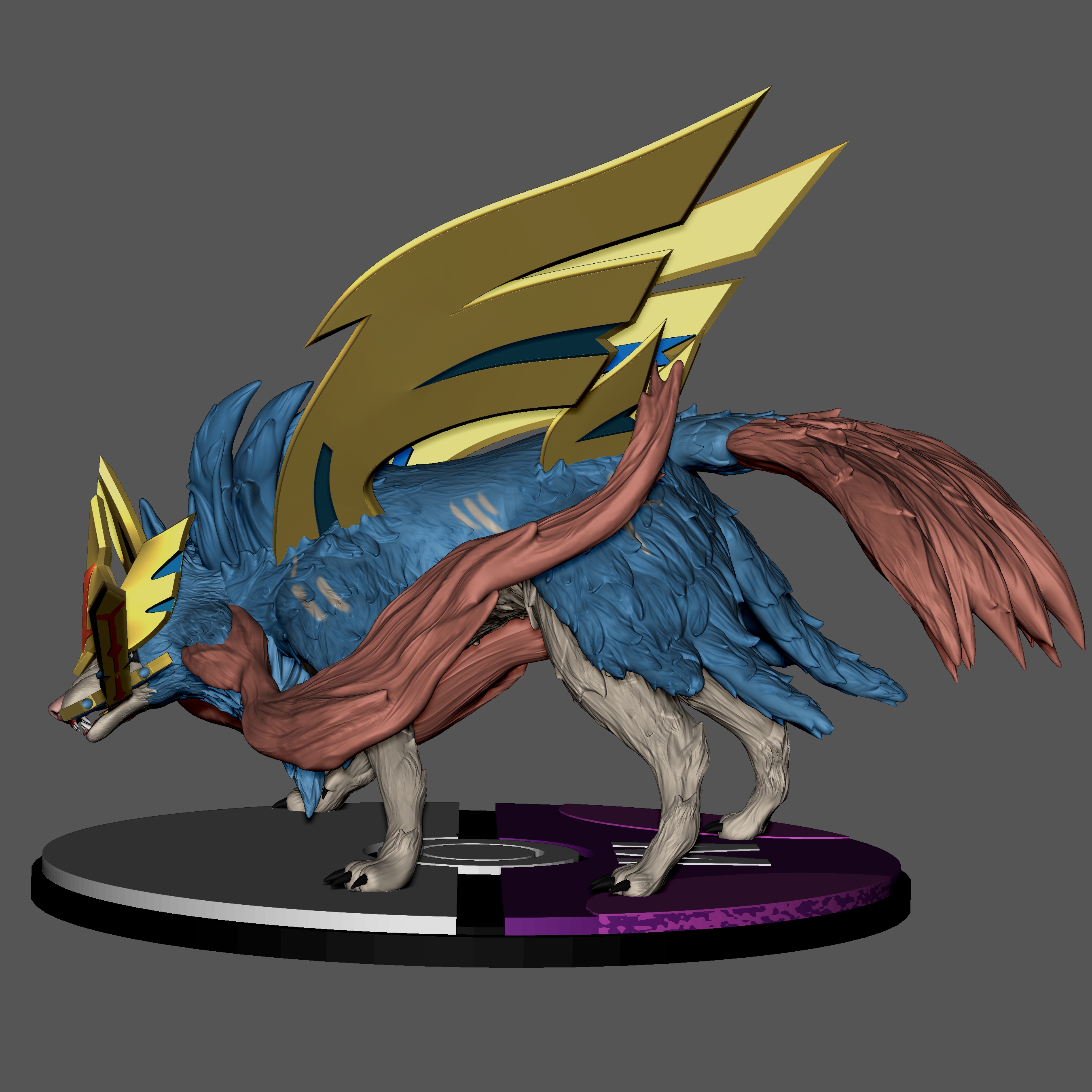 🐉 Zacian pokemon sword・ STL File for ・Cults