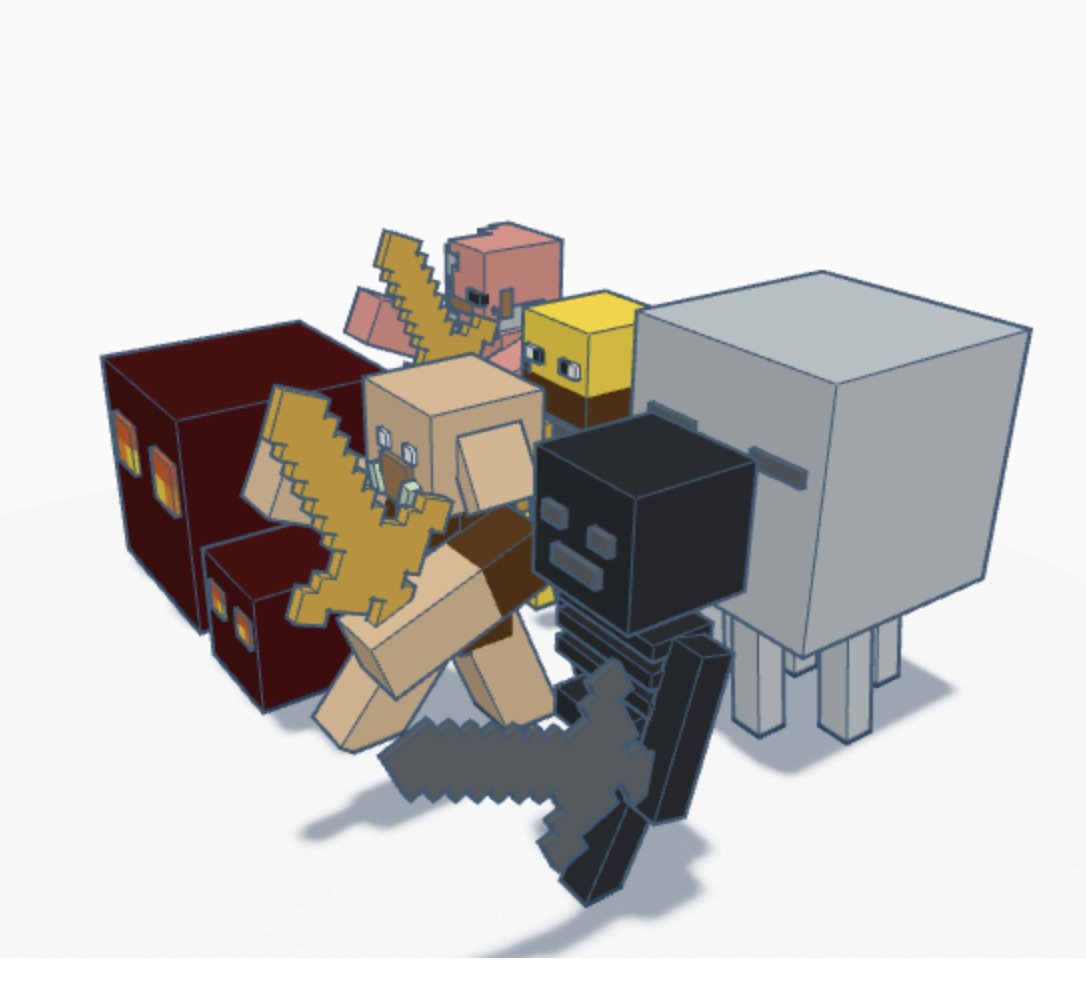 STL file Nether Monster Minecraft Monster Mobs (6 mobs, 8 pieces) 👹 ...