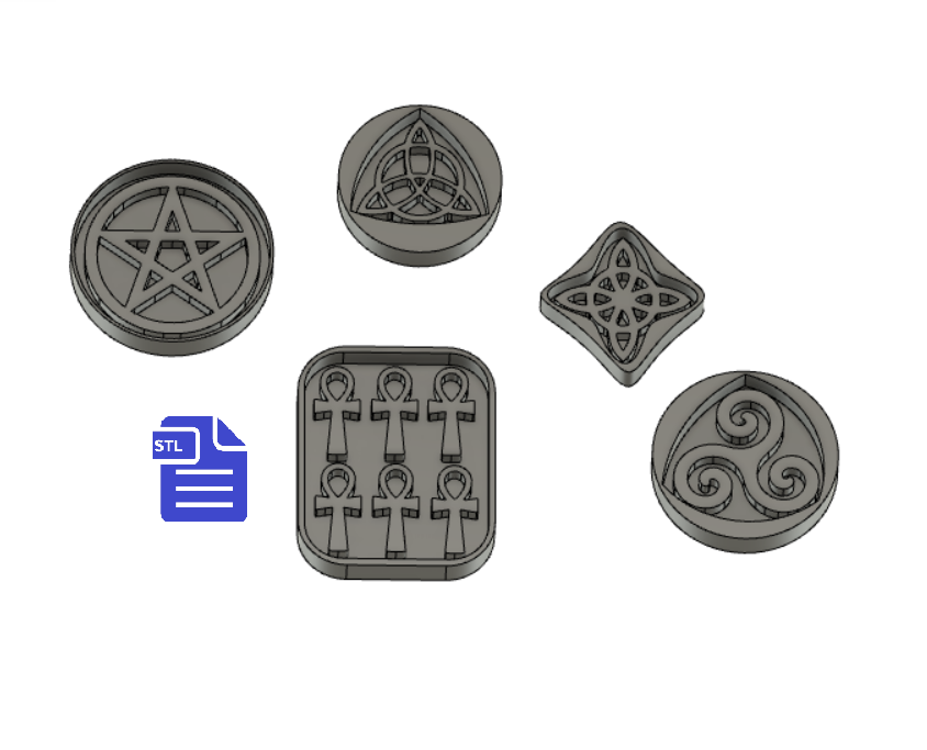 3D file Wiccan Symbols Set with Silicone Mold Tray 🔣・Model to download ...