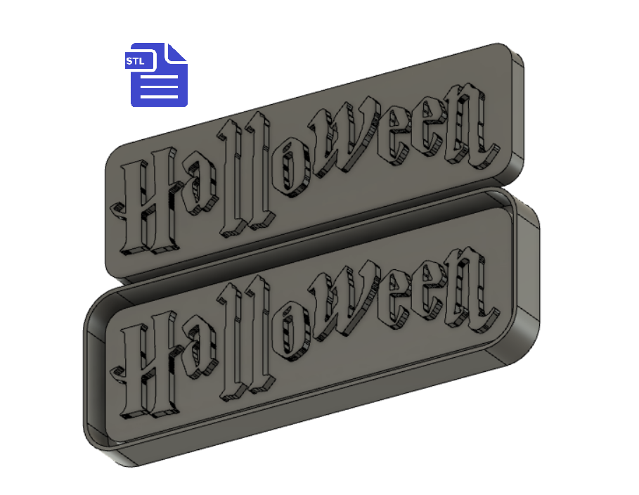 3D file Halloween Banner with and without Silicone Mold Tray 🎃 ・3D ...