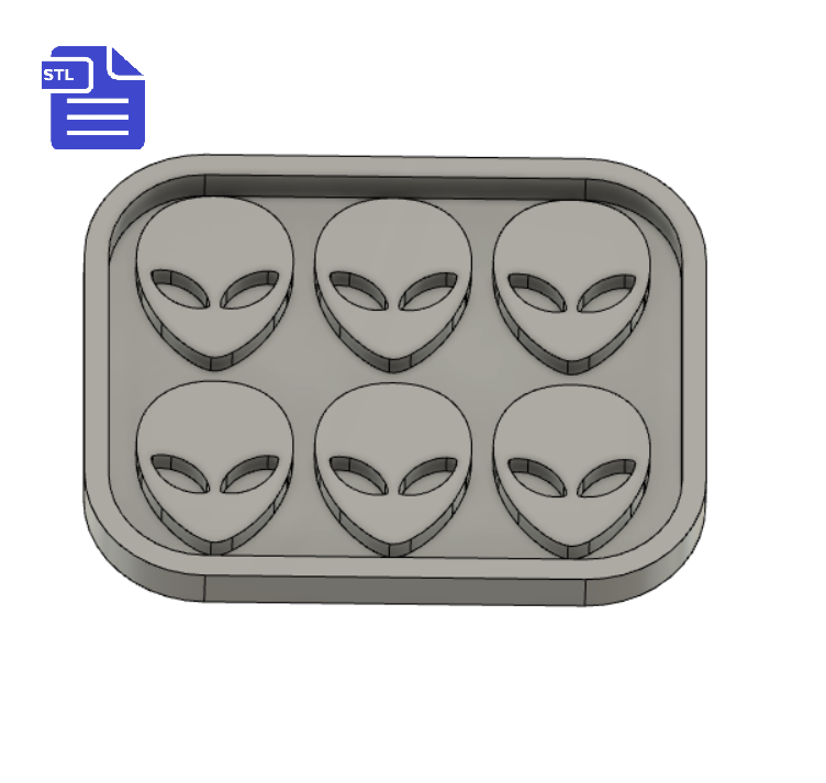 3D file Alien Silicone Mold Tray 👽 ・3D printable design to download・Cults