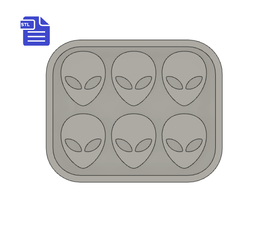 3D file Alien Silicone Mold Tray 👽 ・3D printable design to download・Cults