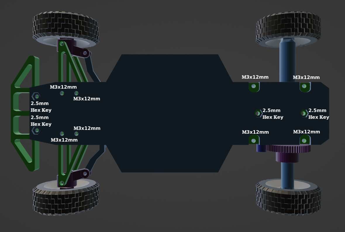 🚗 Fully 3D printable 1/18 rc car chassis that doesn't need bearings ...