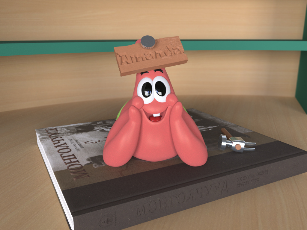🫵 Patrick with a happy face (A thank you model).・Free 3D File for ・Cults