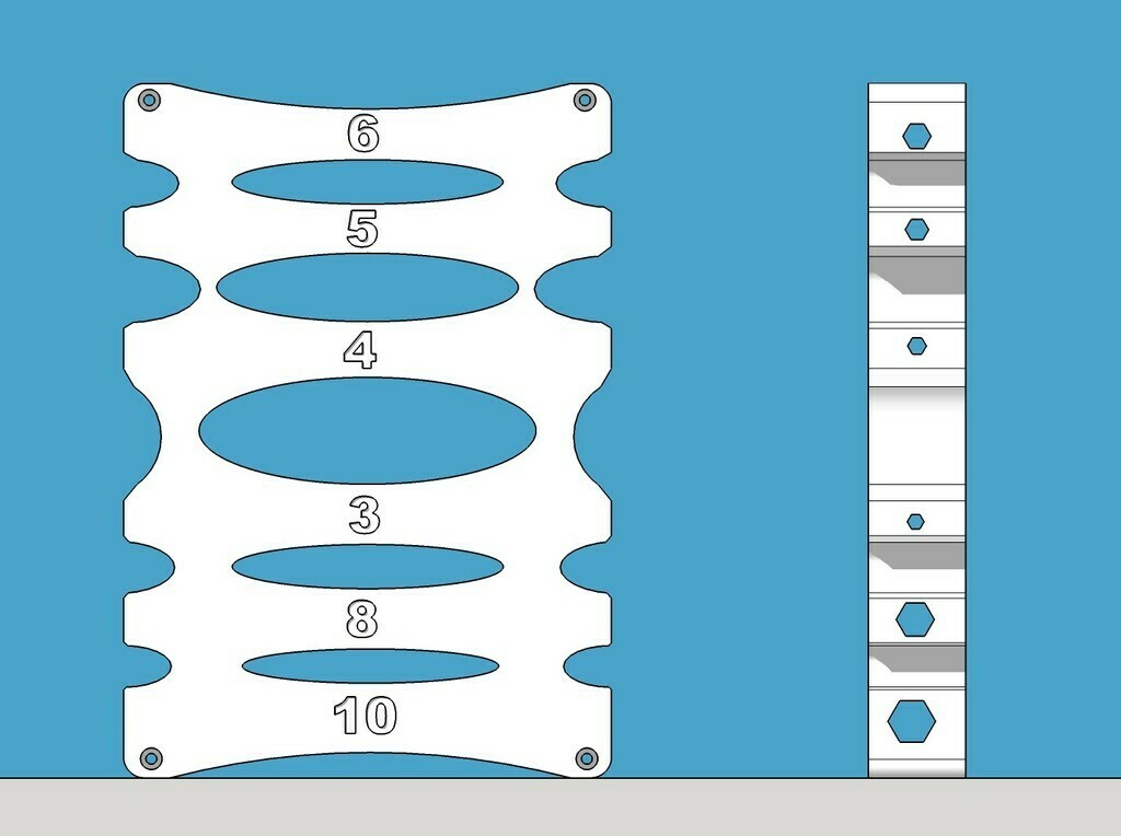 🔑 Hex Key Allen Key wall mount holder 3, 4, 5, 6, 8, & 10mm・Free 3D ...