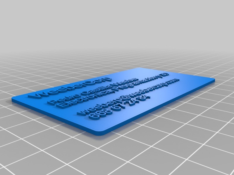 🚩 WeeberCorp Simple Business Card - Dual Extrusion・Free 3D File for ・Cults
