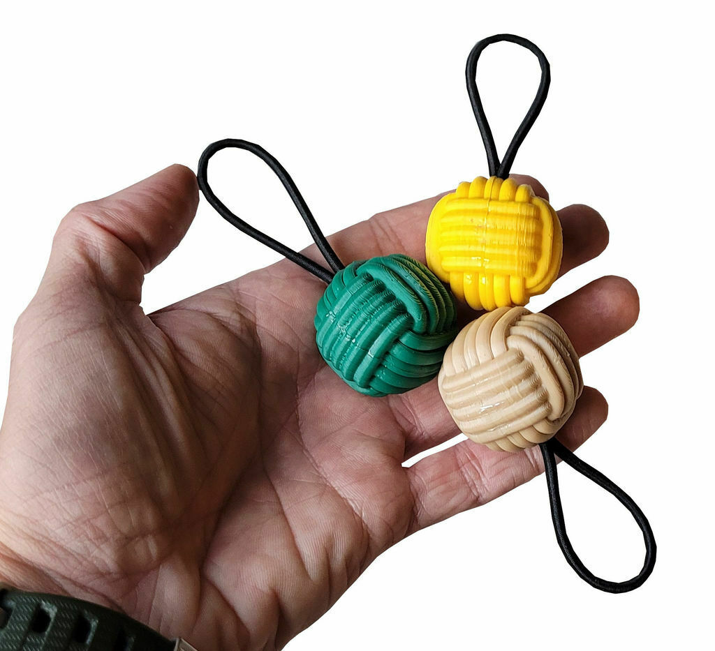 🐒 Monkey fist keychain (Paracord style)・Free 3D File for ・Cults
