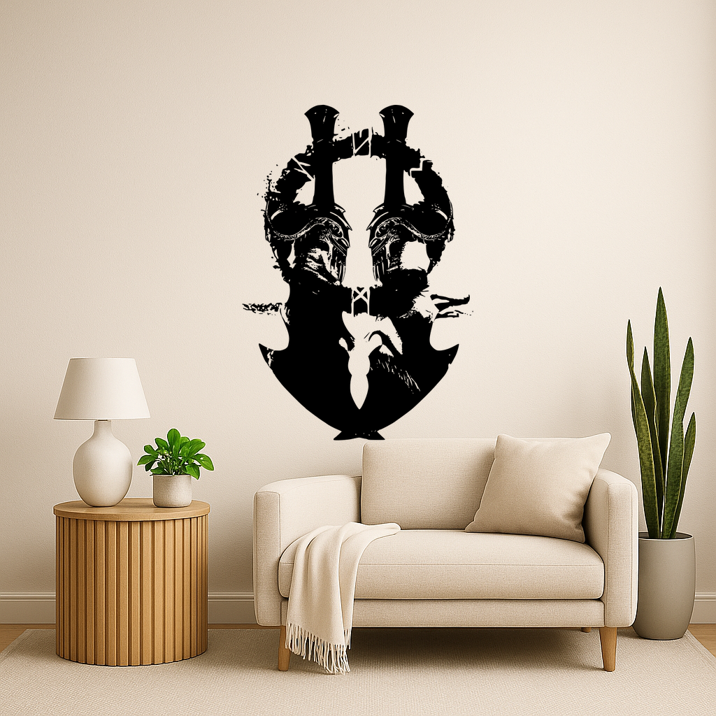 🏛️ God of War's Kratos God Of Wars Kratos Greek Helmet Wall Art Framed ...