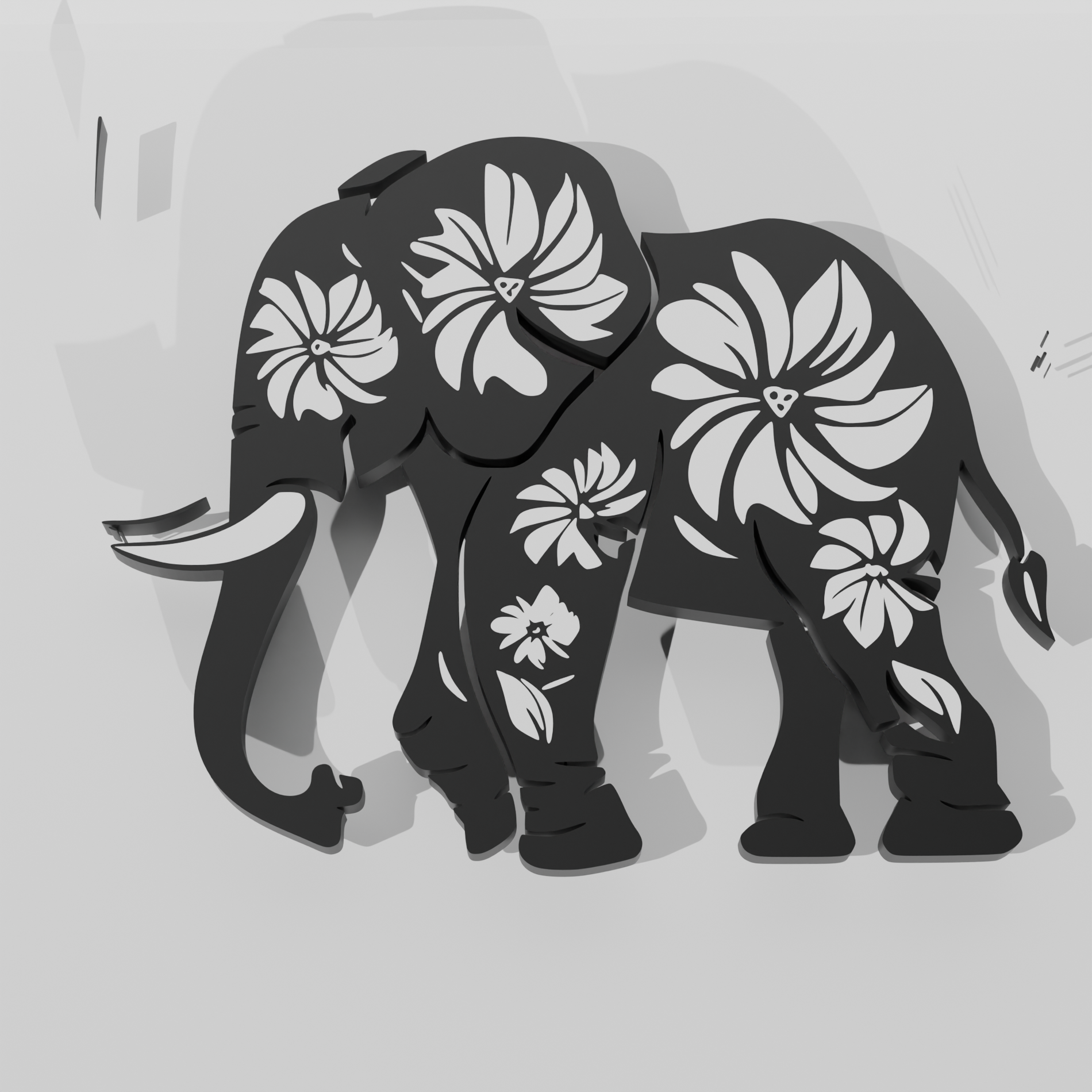 🪷 Lotus Elephant Decorative - Decor Wall Art Multicolor・ 3D File for 3D ...